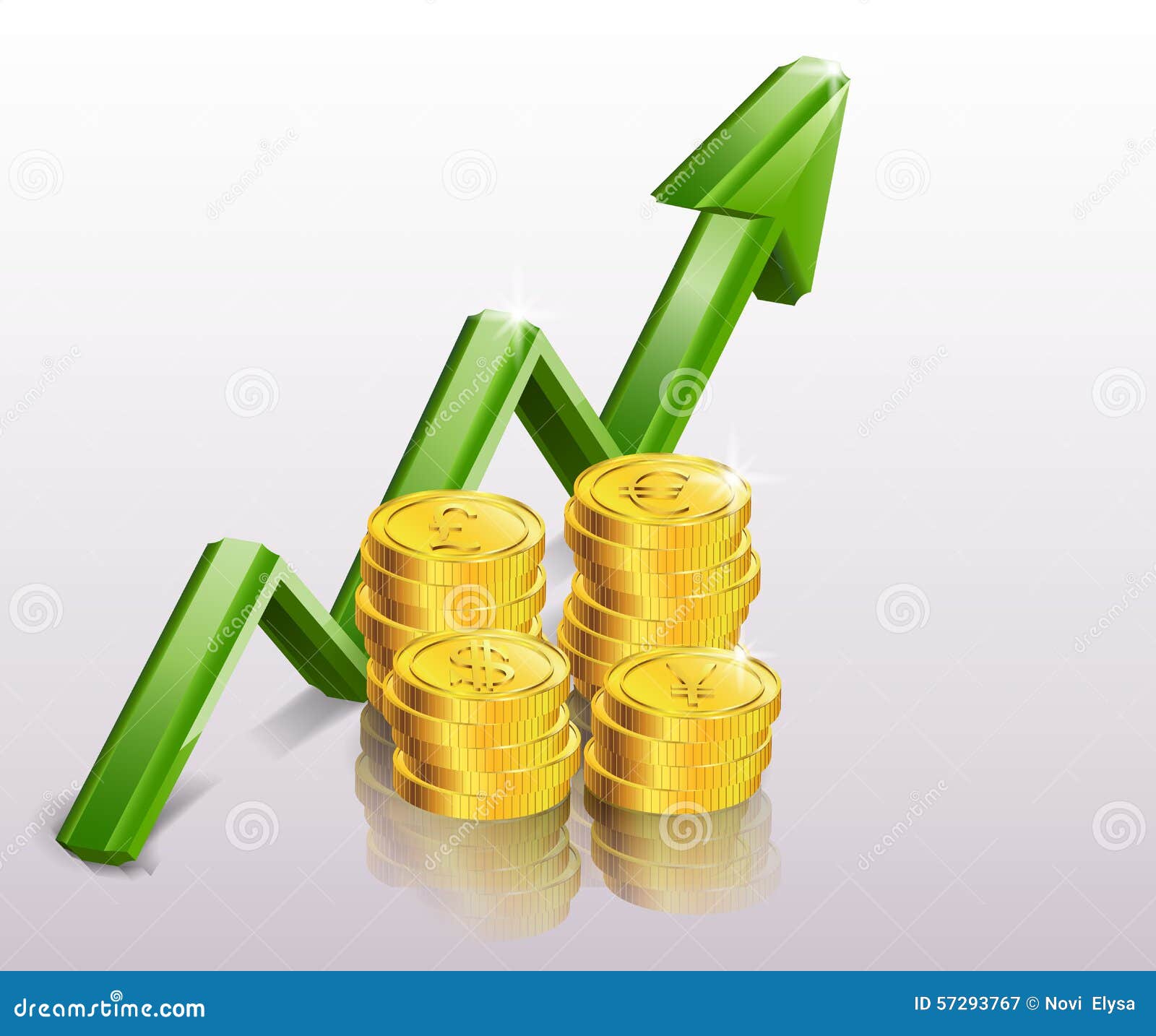 Gold Coin with Arrow of Money Stock Vector - Illustration of symbol ...