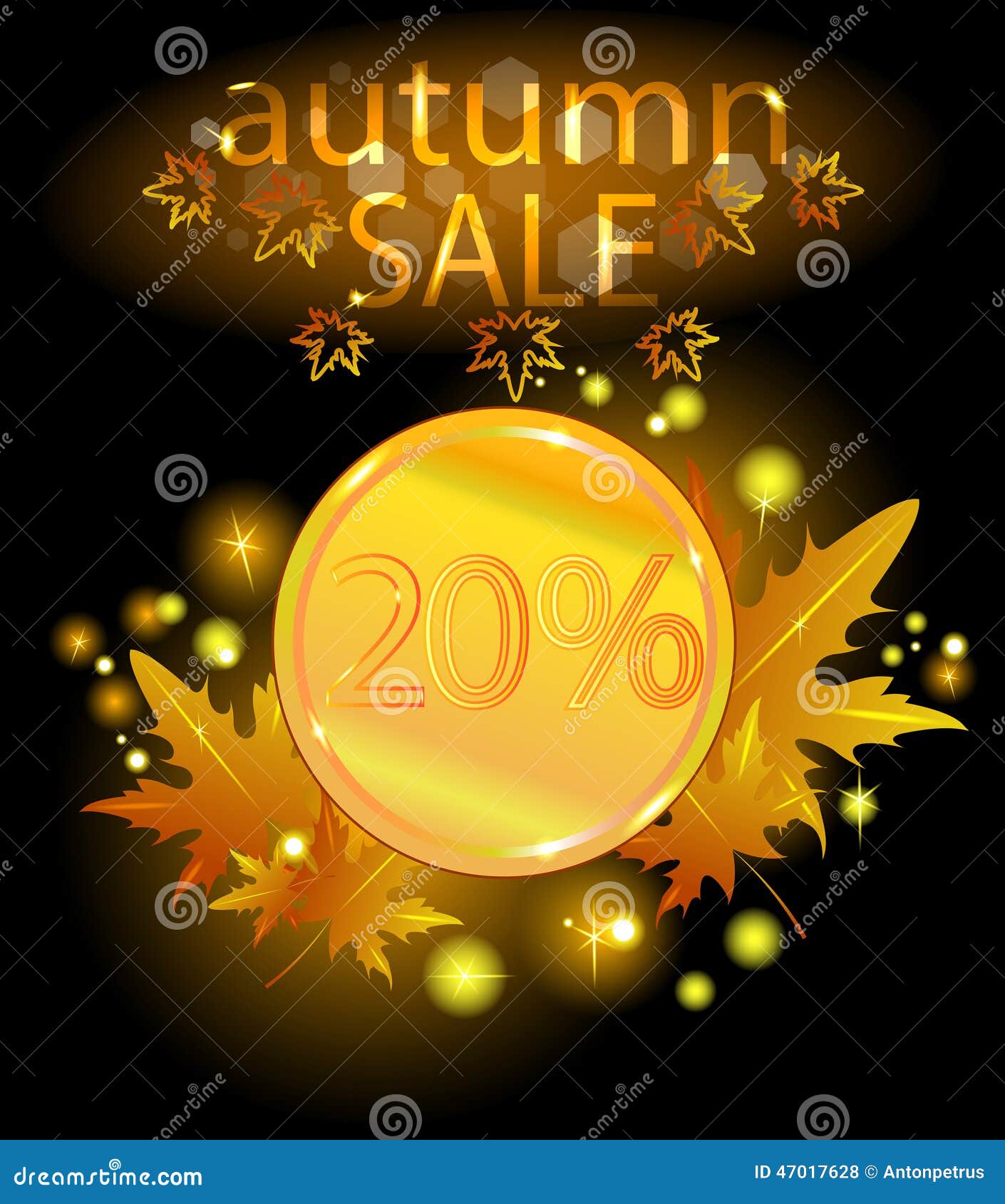 Gold coin. Autumn sale stock vector. Illustration of shopping - 47017628