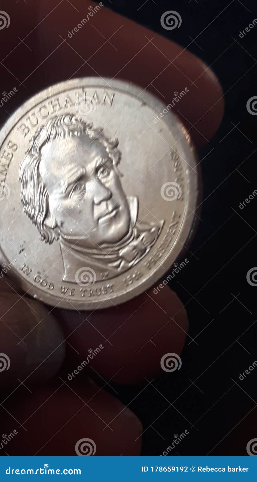 Gold Coin Benjamin Buchanan President Stock Photo - Image of president ...