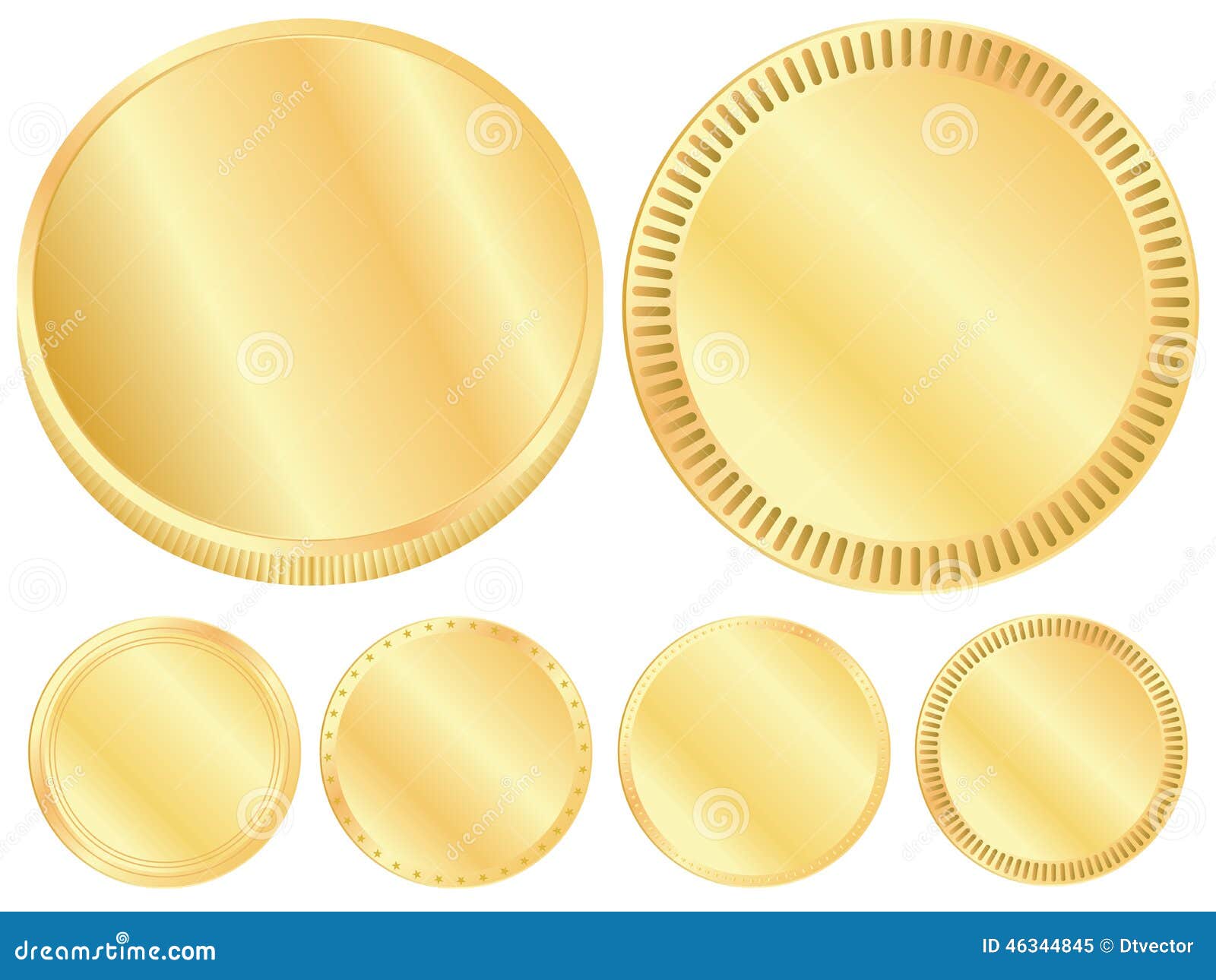 Gold Coin Blank Set Stock Illustrations – 598 Gold Coin Blank Set Stock ...