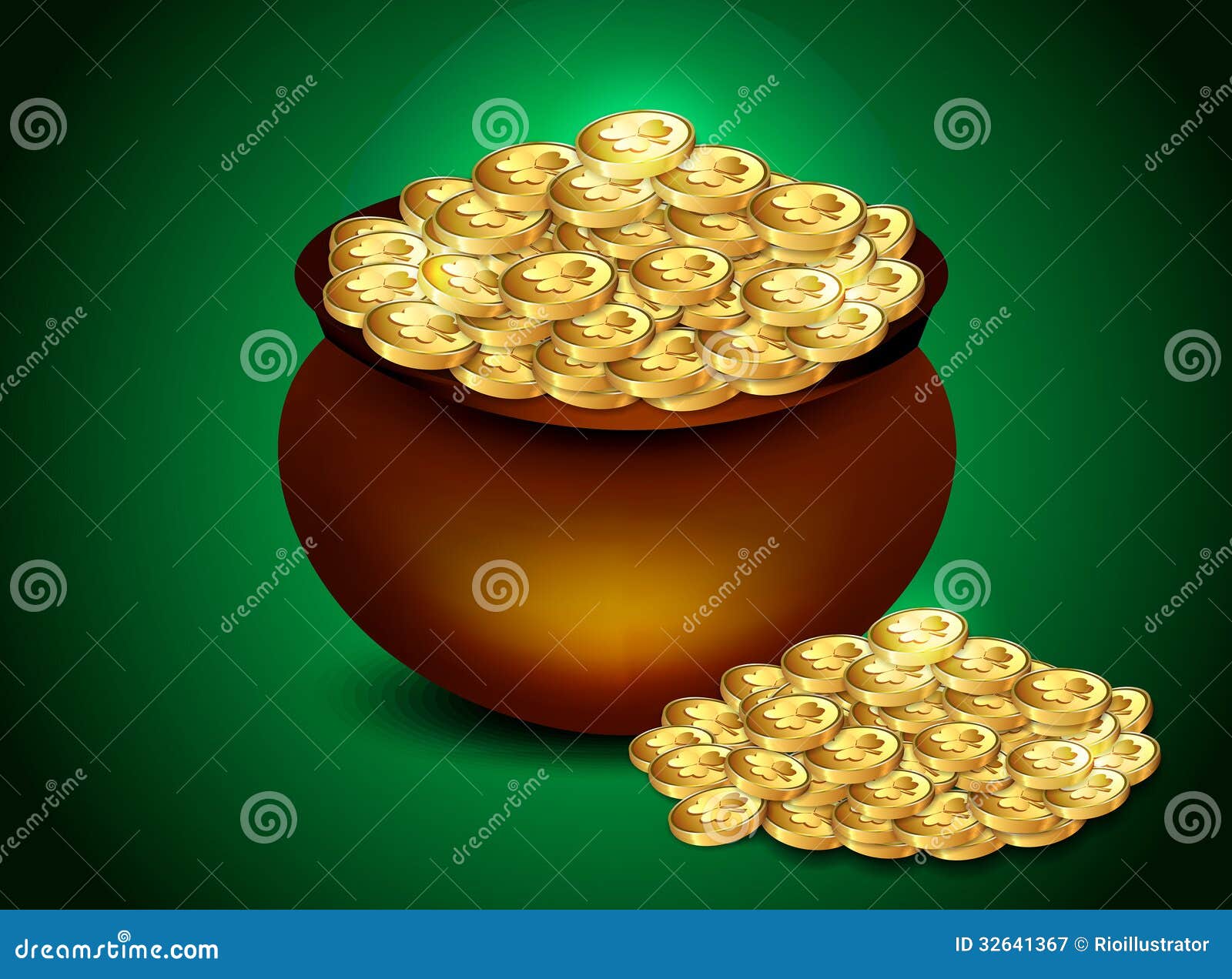 Gold coin in bowl stock illustration. Illustration of monetary - 32641367