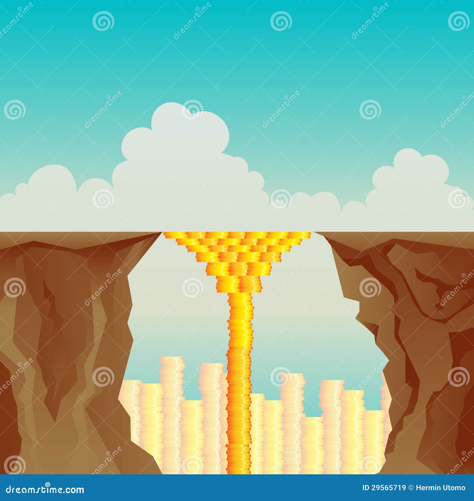 Gold Coin Bridge stock vector. Illustration of financial - 29565719