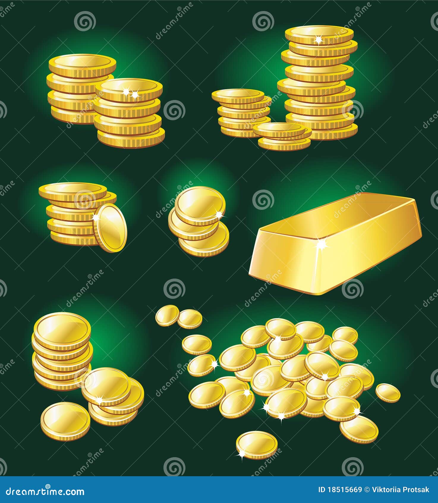 Gold coin and bullion stock vector. Illustration of fortune - 18515669