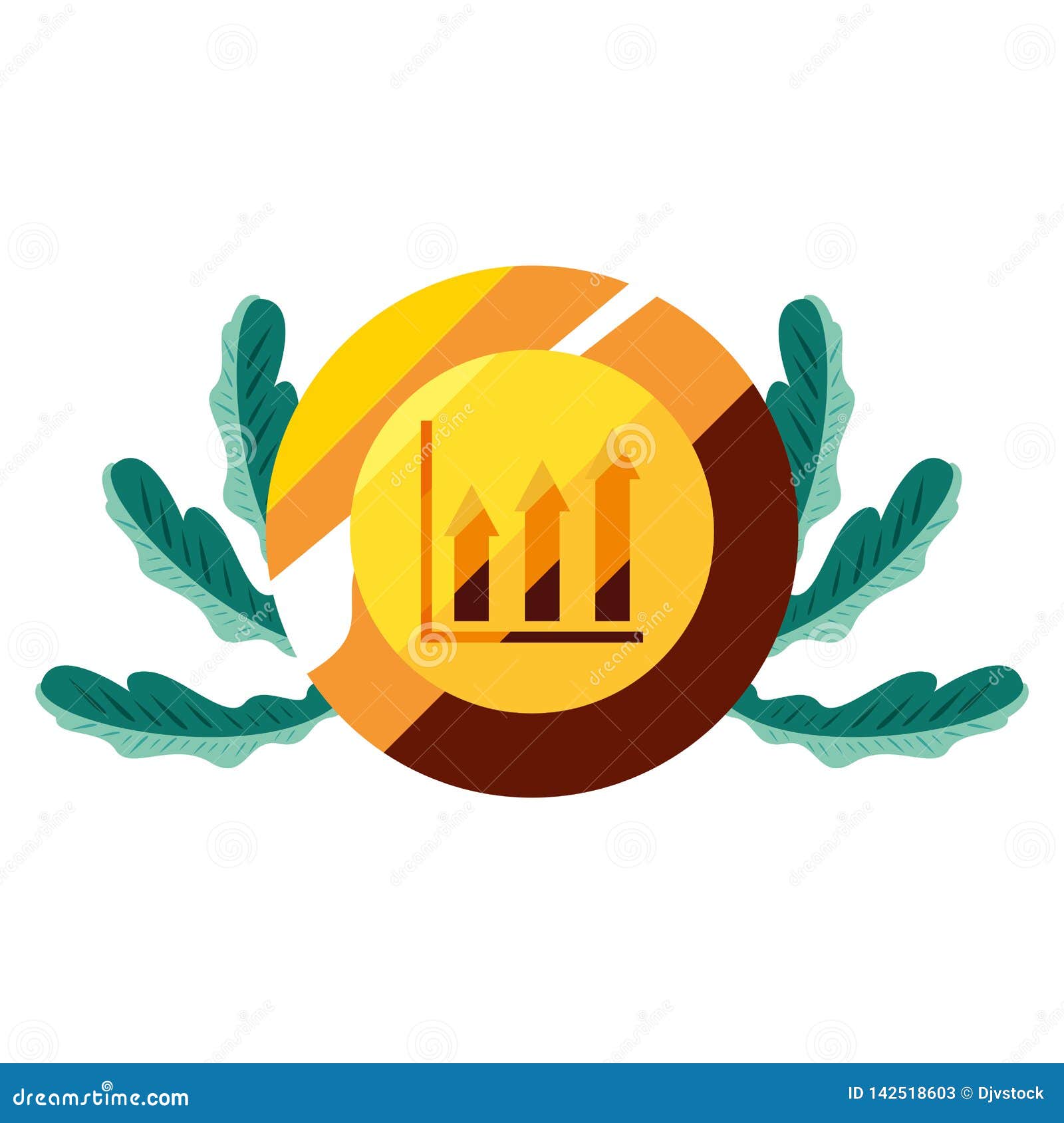Gold coin chart financial stock vector. Illustration of savings - 142518603