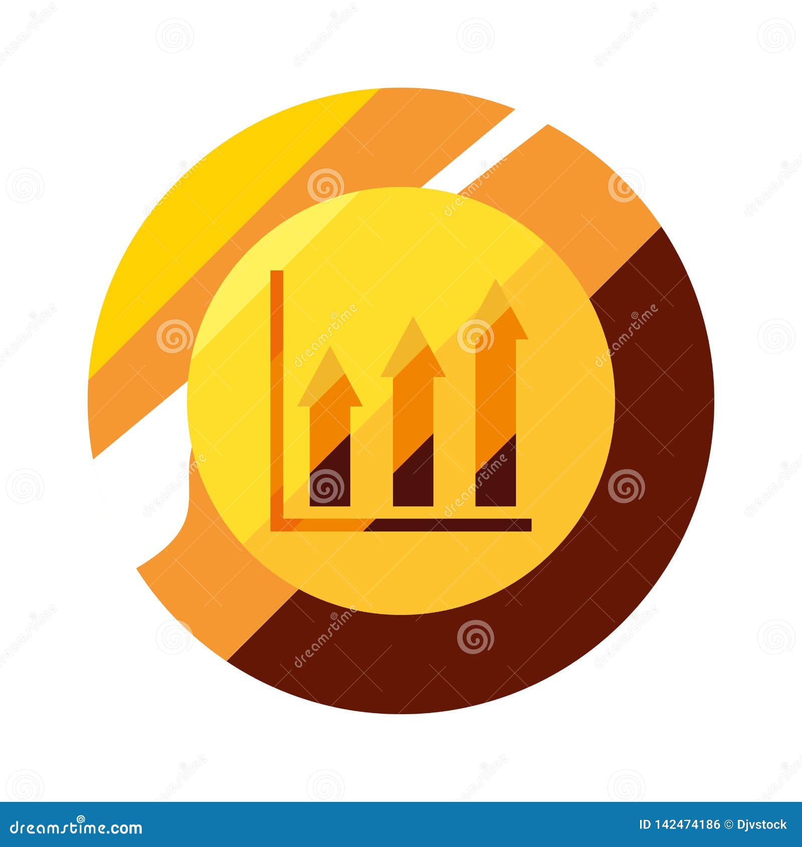 Gold coin chart financial stock vector. Illustration of rich - 142474186