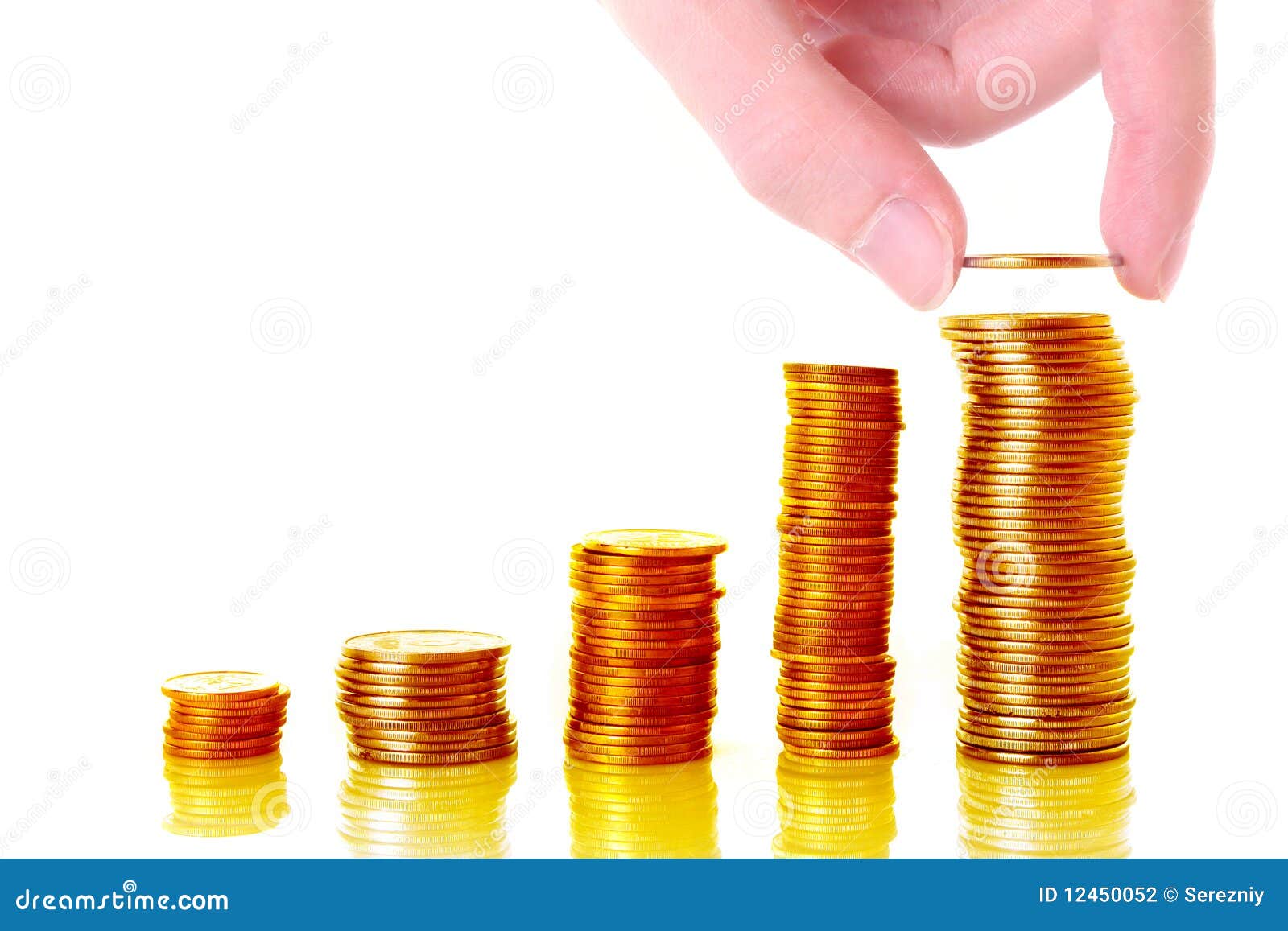 Gold coin columns stock photo. Image of business, accounting - 12450052