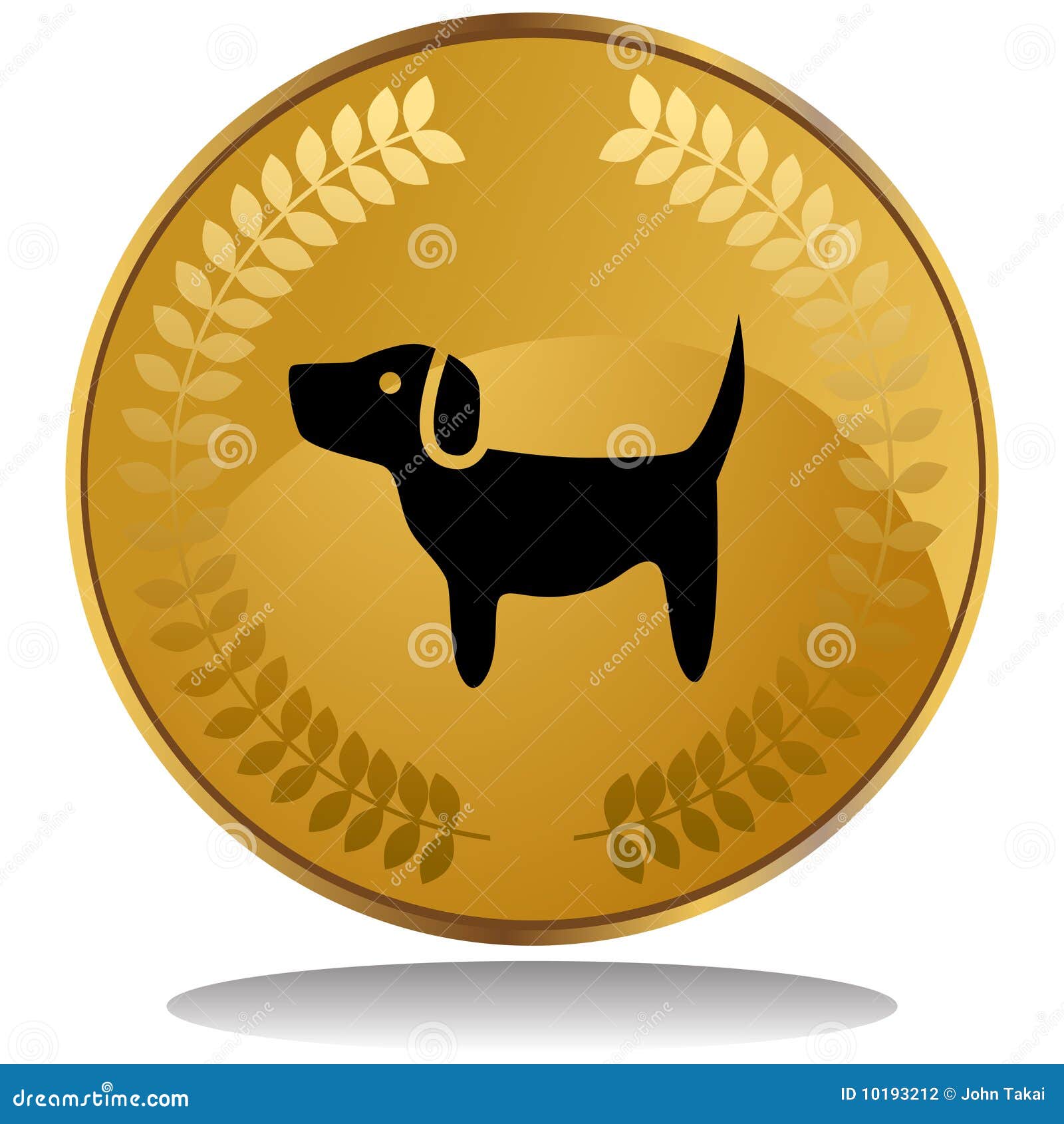 Gold Coin - Dog stock vector. Illustration of clipart - 10193212