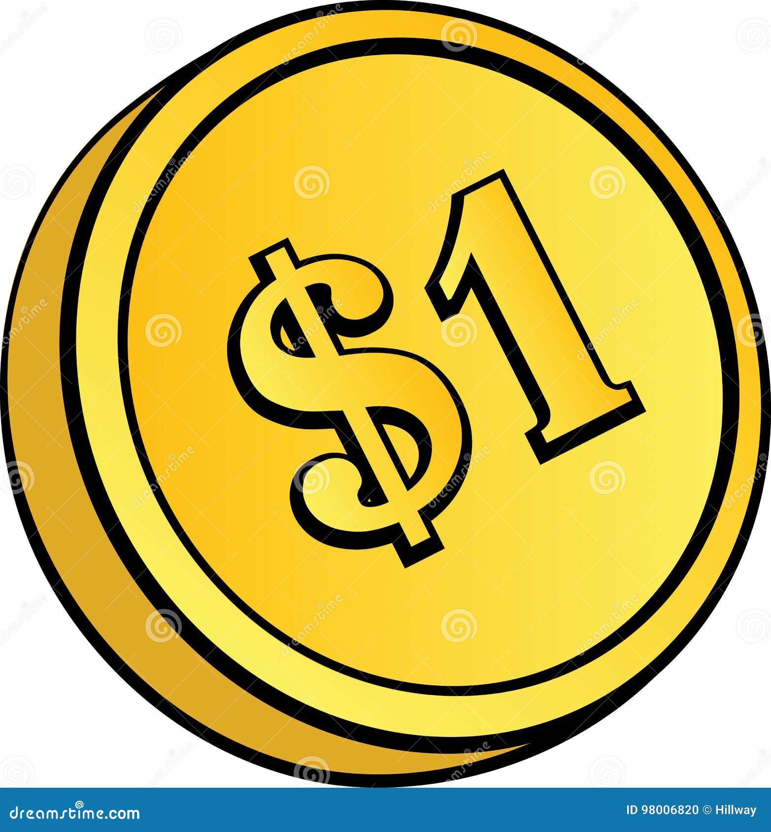 Gold Coin with Dollar Sign. Stock Vector - Illustration of success ...