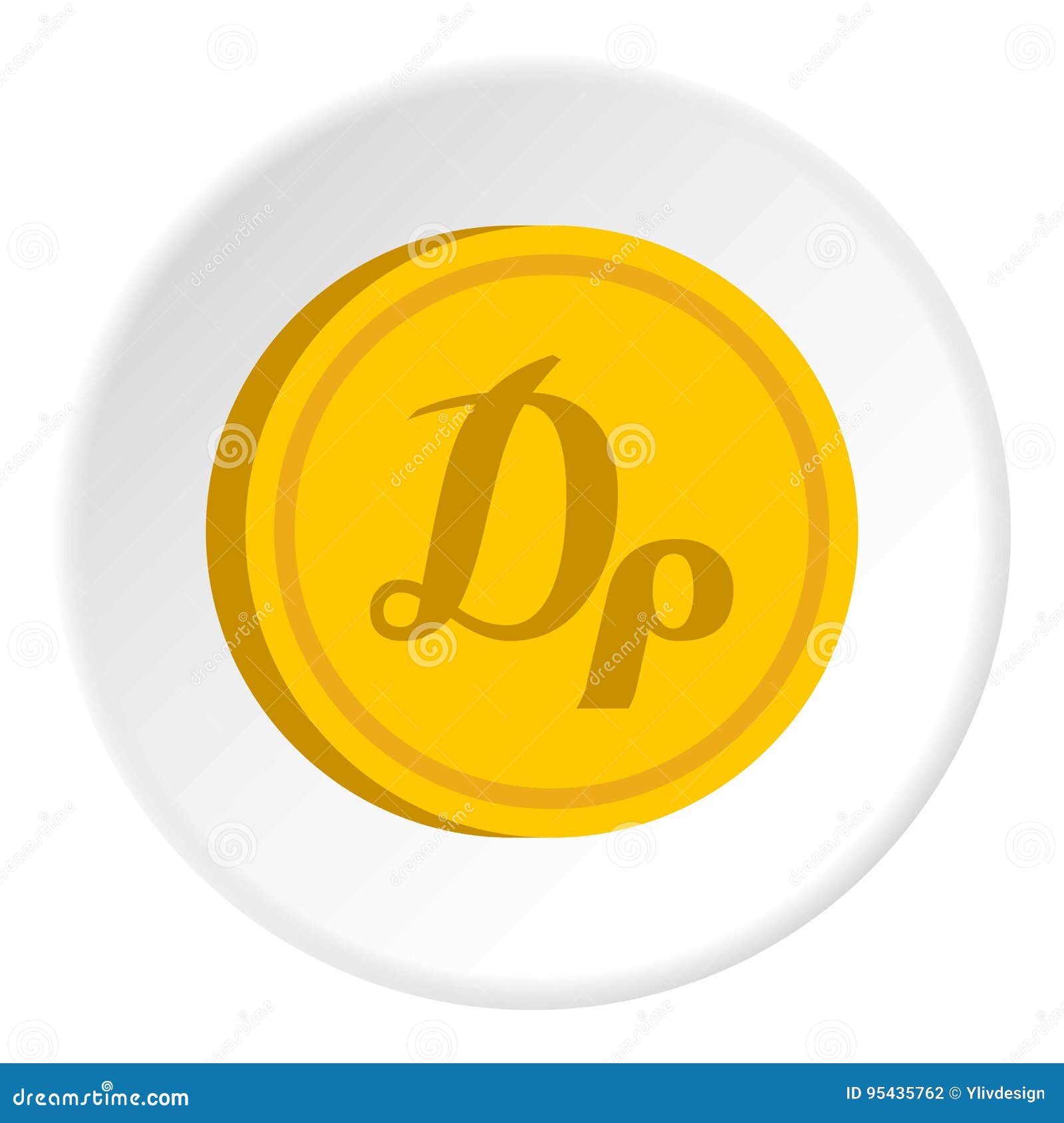 Gold Coin with Drachma Sign Icon Circle Stock Vector - Illustration of ...