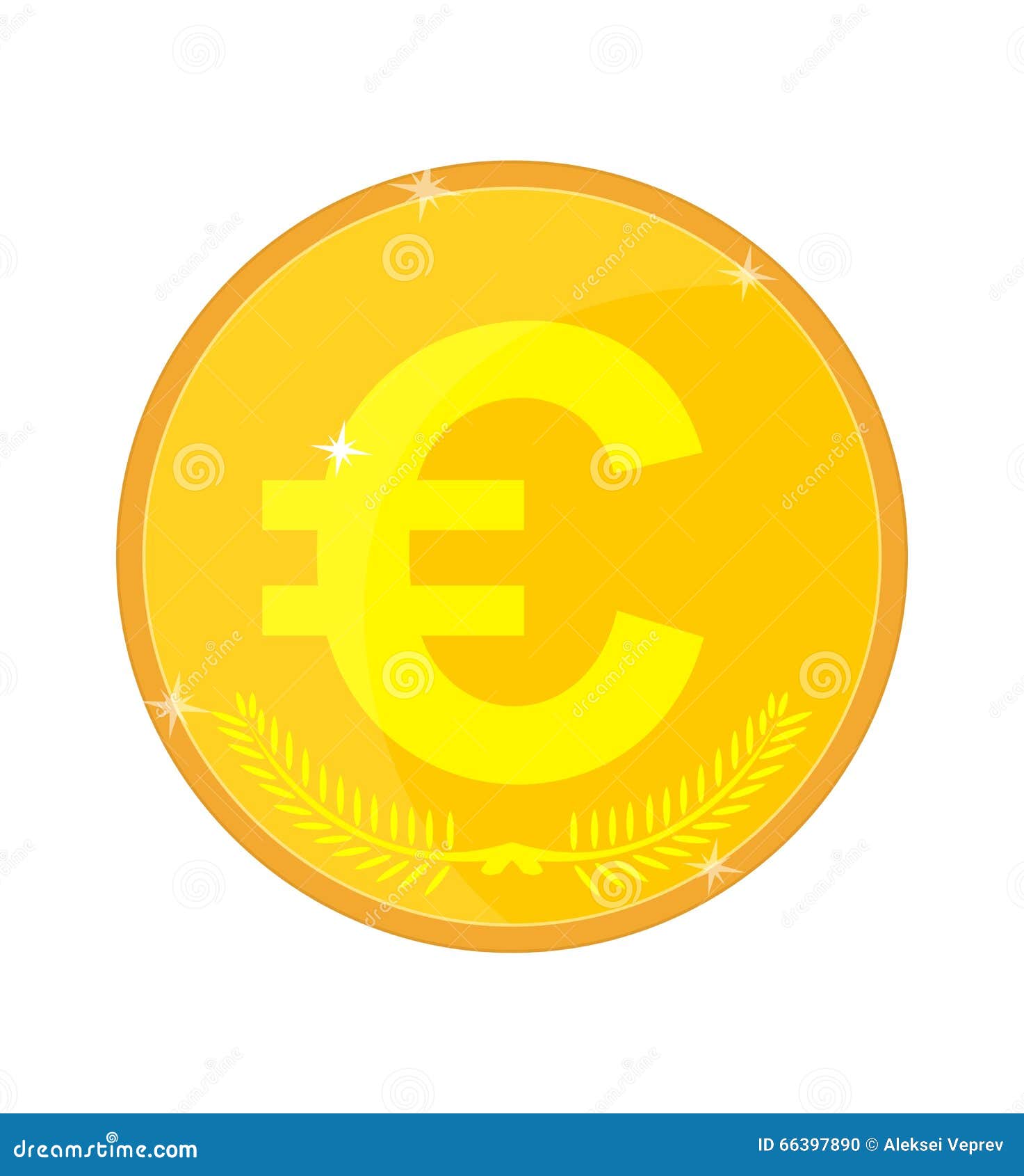 Gold Coin with the Euro Symbol Stock Vector - Illustration of income ...
