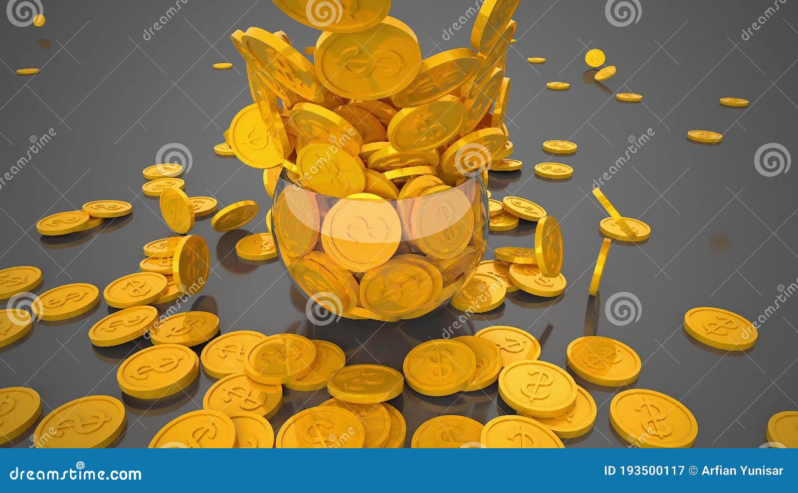 Gold Coin Falling into Glass Bowl Stock Video - Video of mirror, still ...