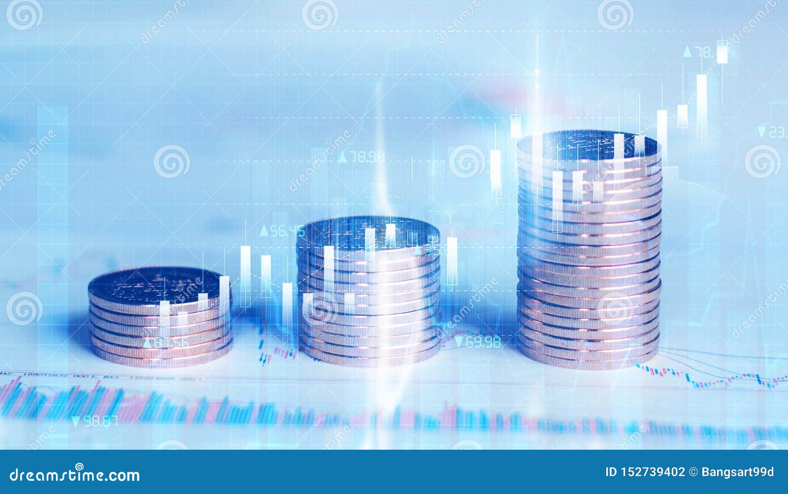 Gold Coin Financial Curve Concept Stock Photo - Image of asset ...