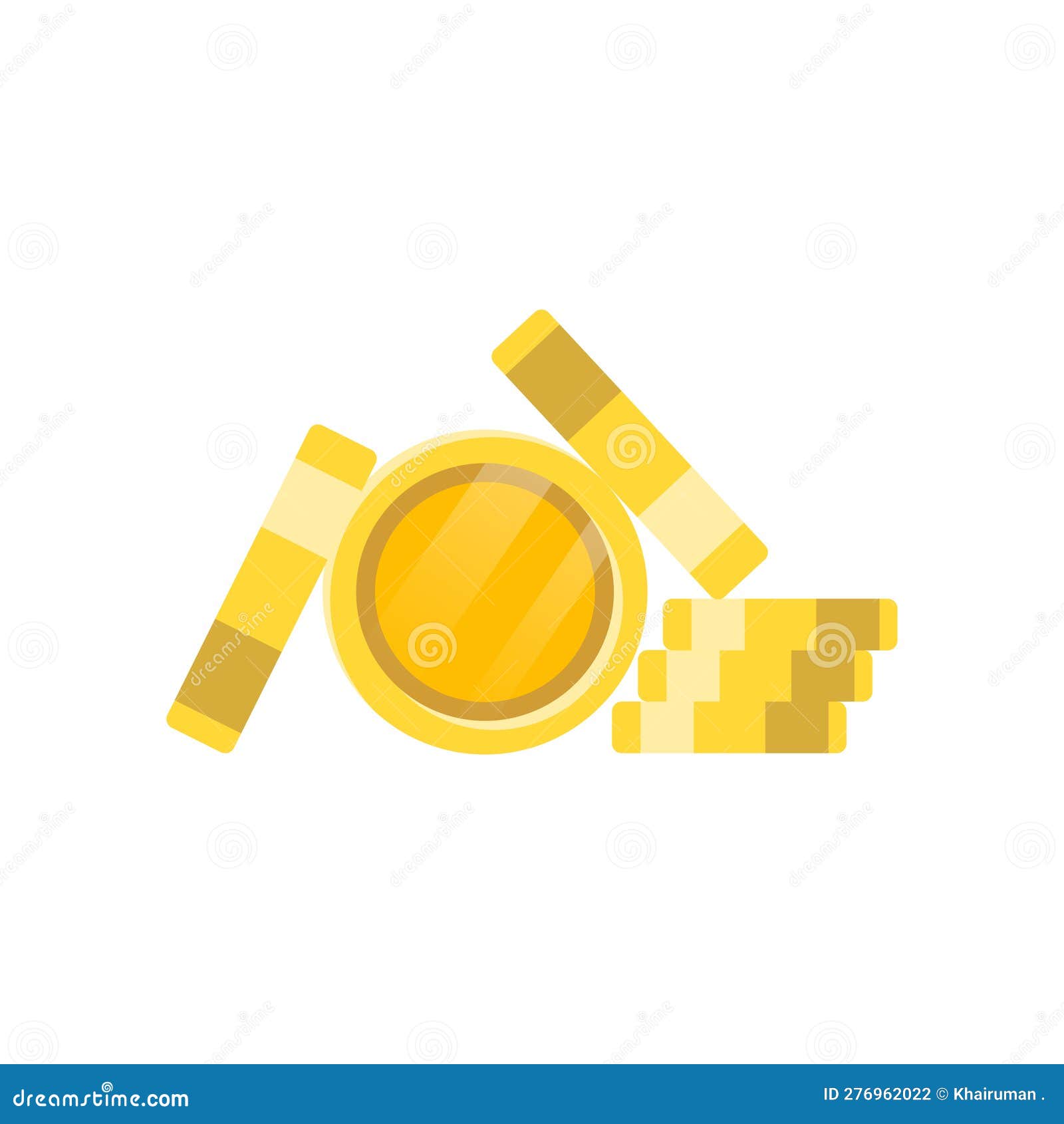 Gold Coin Flat Illustration. Clean Icon Design Element on Isolated ...