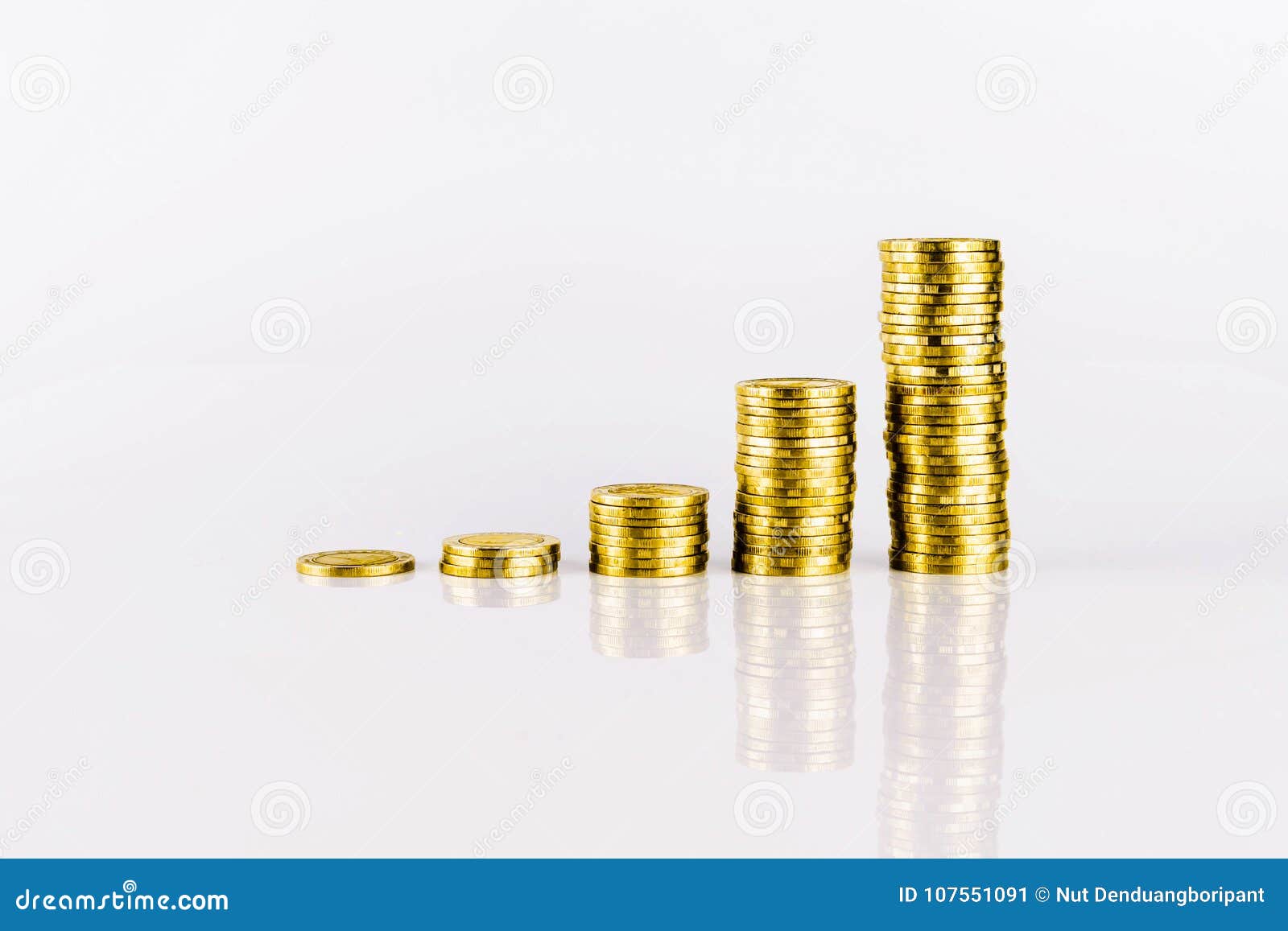 Gold Coin Growth Graph stock image. Image of financial - 107551091