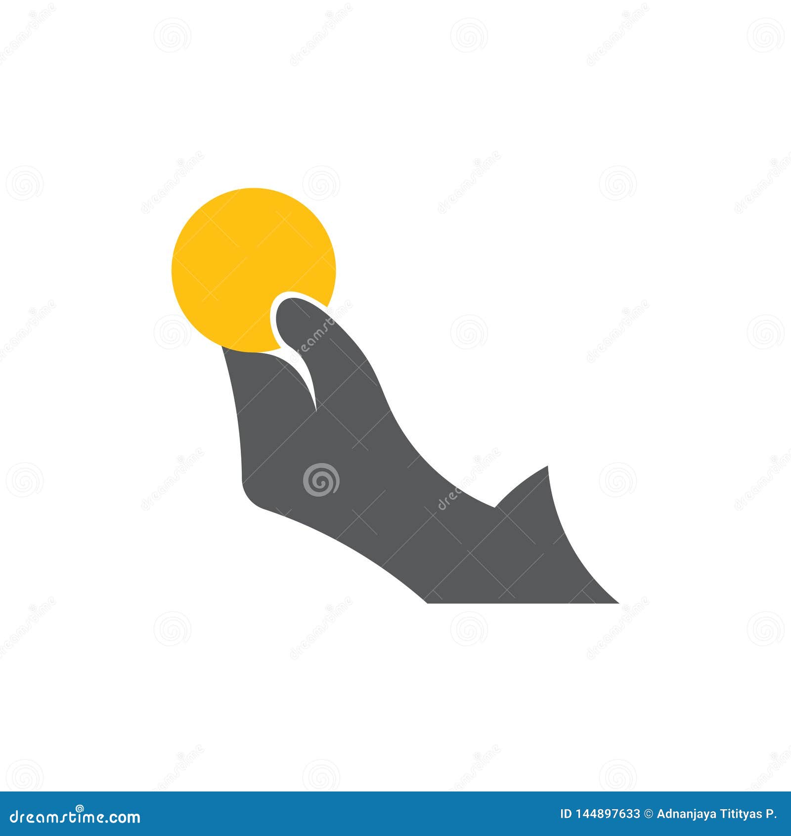 Gold Coin in Hand Symbol Logo Vector Stock Vector - Illustration of ...