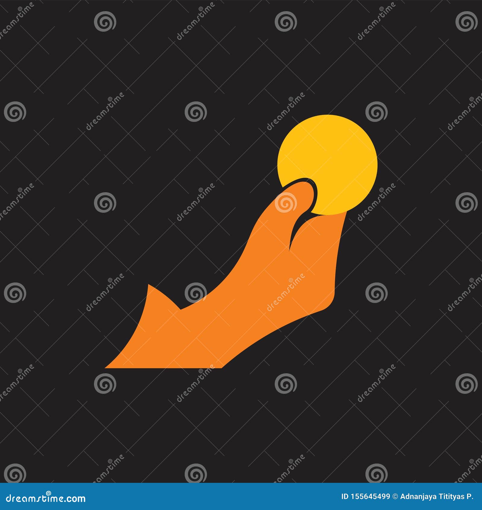 Gold Coin in Hand Symbol Logo Vector Stock Vector - Illustration of ...