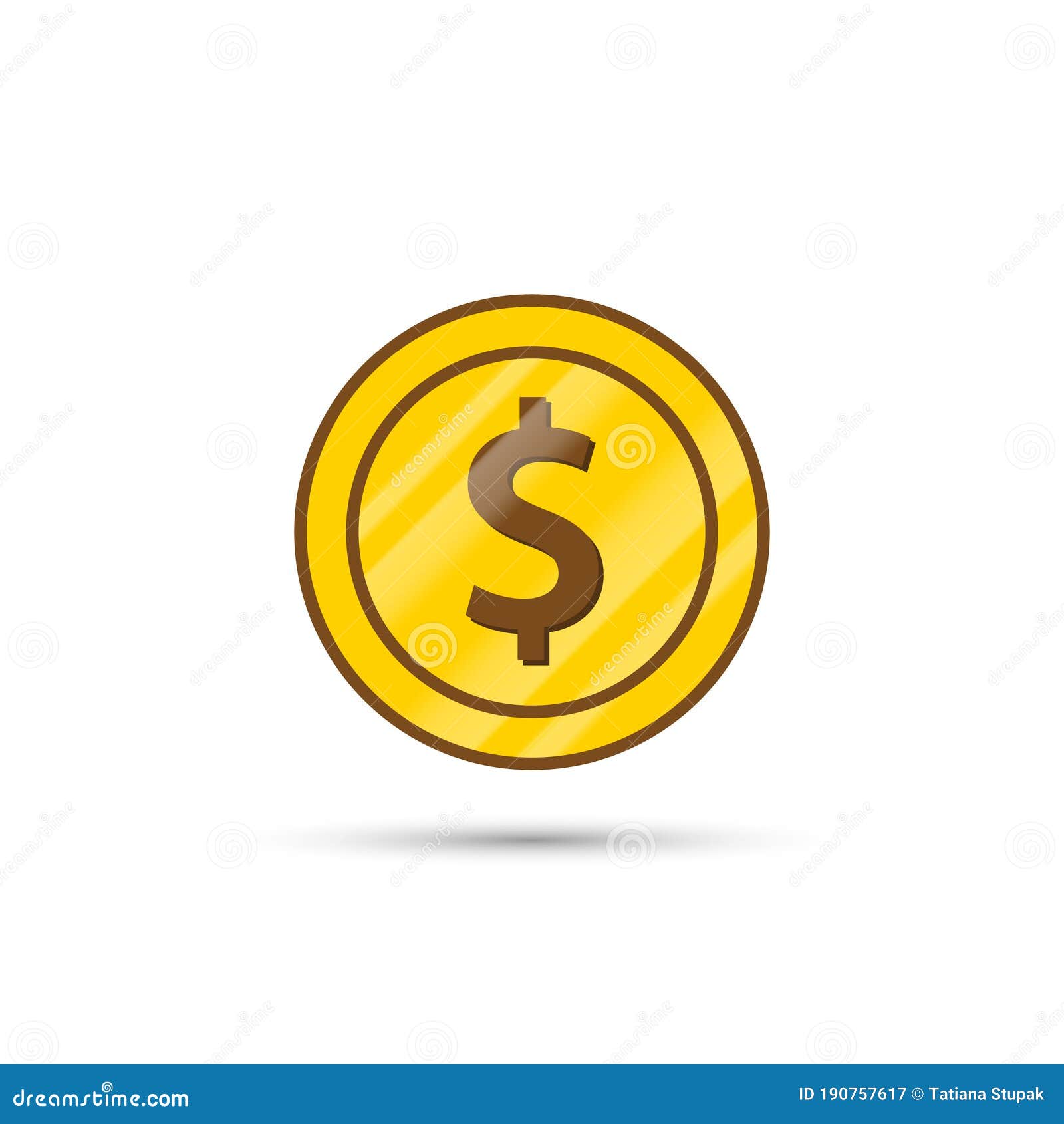 Gold Coin Icon. Vector Isolated Simple Symbol Stock Vector ...