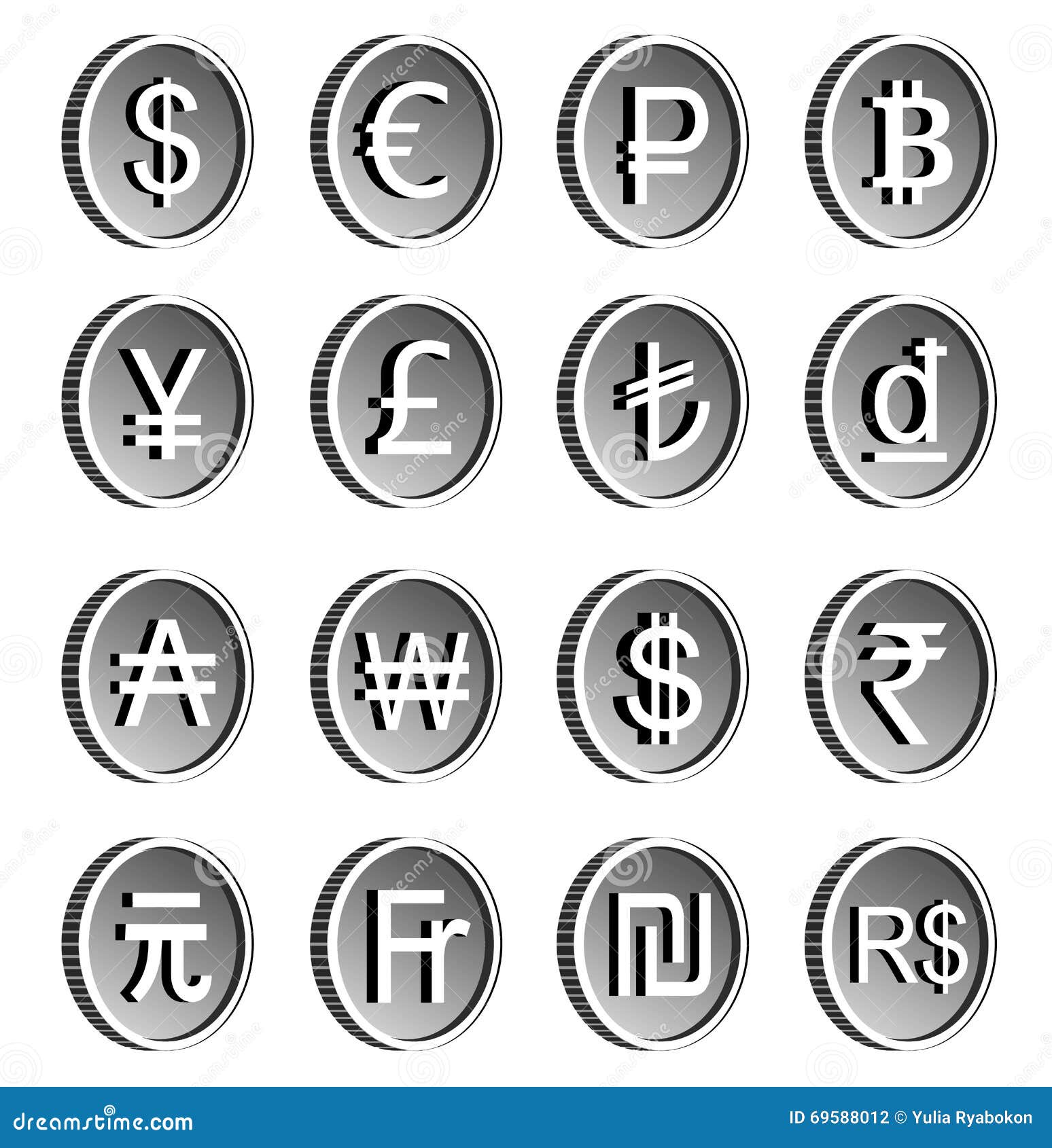 Gold Coin Icons Set, Simple Style Stock Vector - Illustration of cash ...