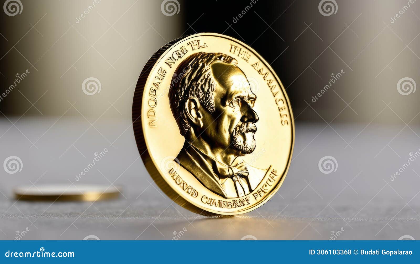 A Gold Coin with a Man S Face on it Stock Illustration - Illustration ...