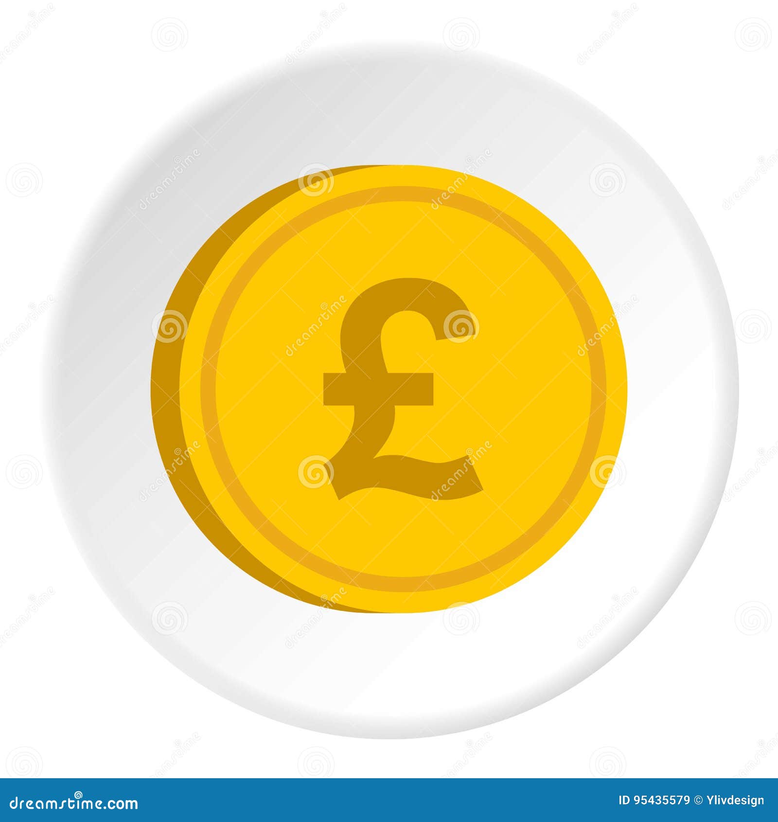 Gold Coin with Pound Sign Icon Circle Stock Vector - Illustration of ...
