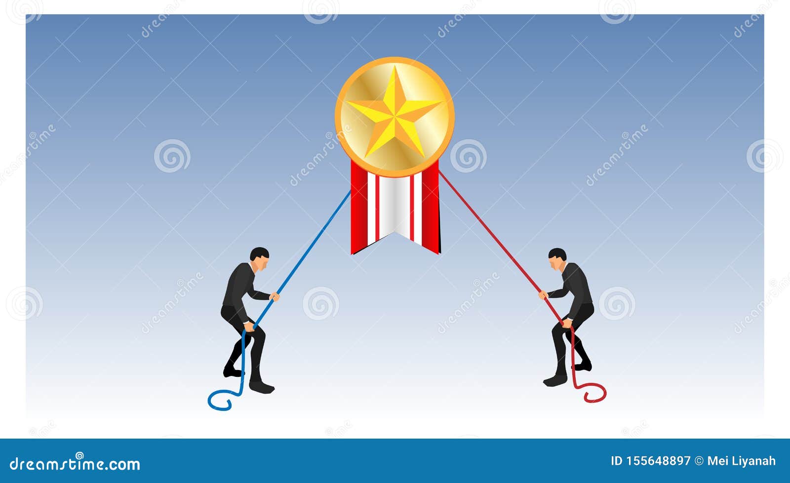 The Gold Coin Ribbon Pin Award is Contested Two People Pulling Each ...