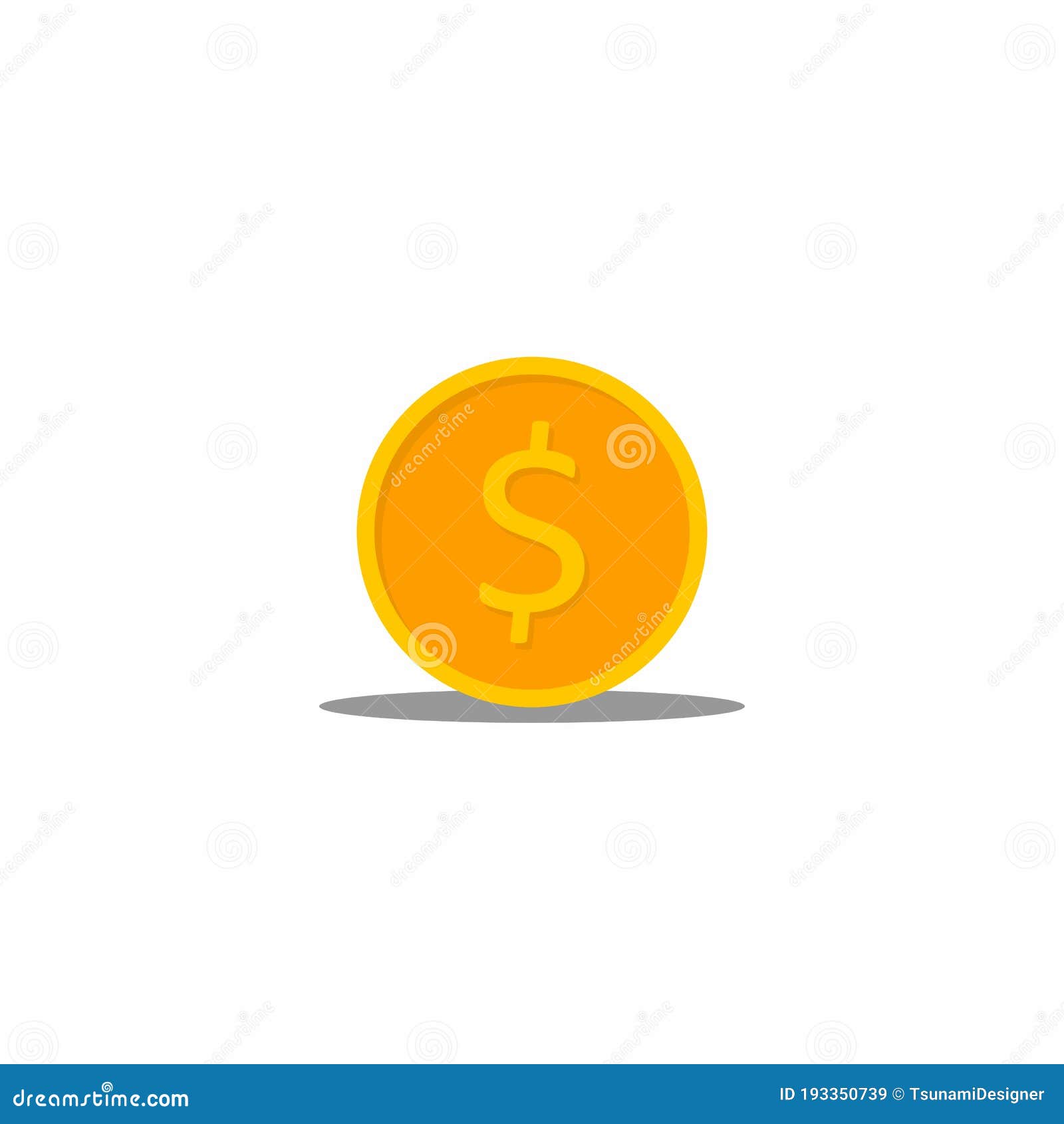 Gold Coin Shadow Icon Vector Isolated Stock Vector - Illustration of ...