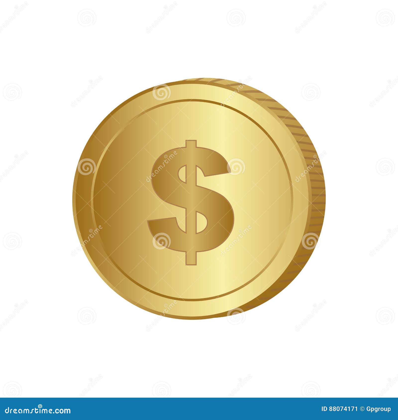 Gold coin sign icon stock illustration. Illustration of golden - 88074171