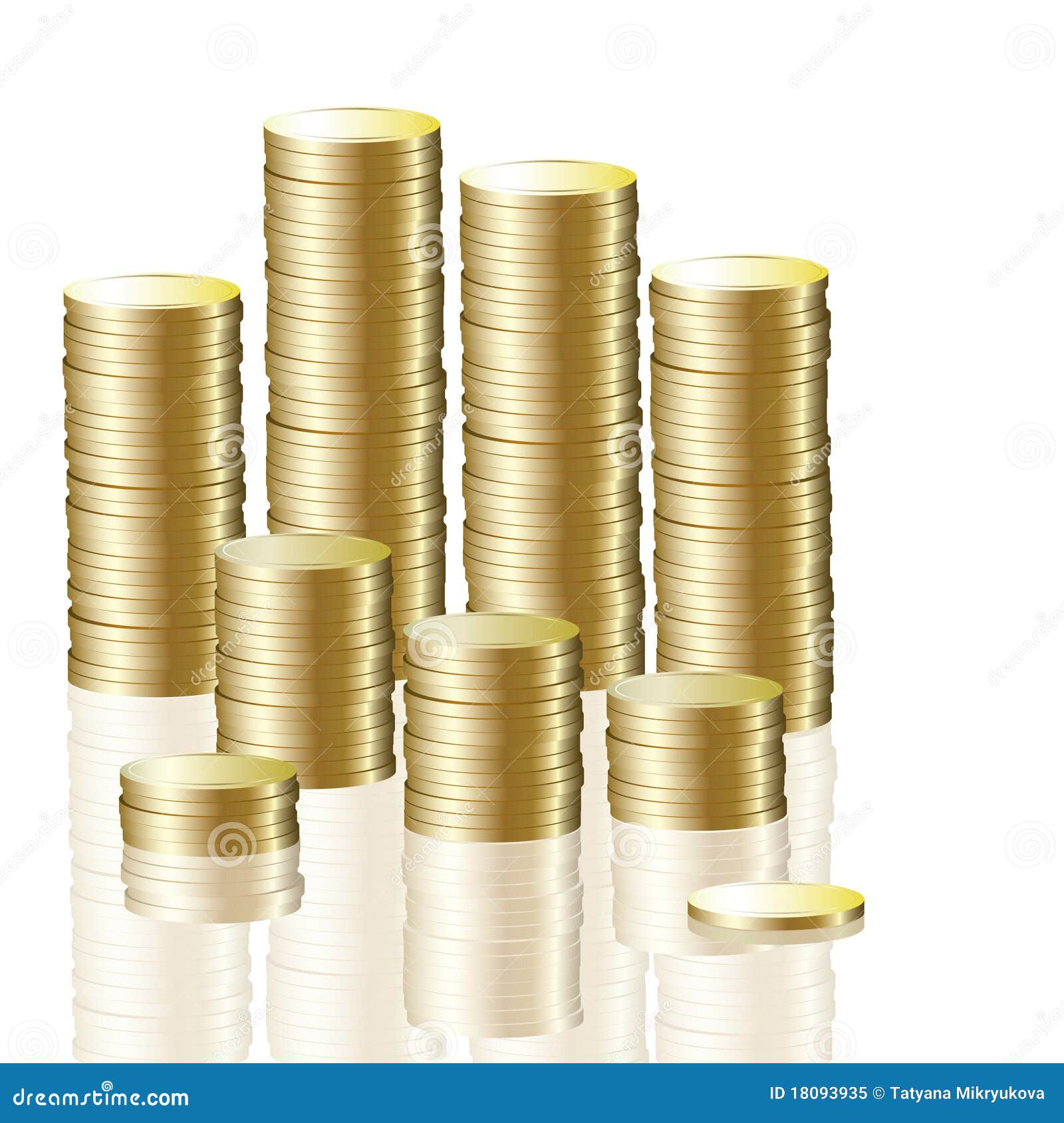 Gold coin stack stock vector. Illustration of euro, circle - 18093935