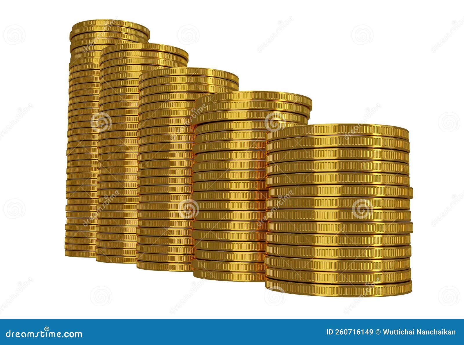 Gold coin stack stock illustration. Illustration of wealth - 260716149
