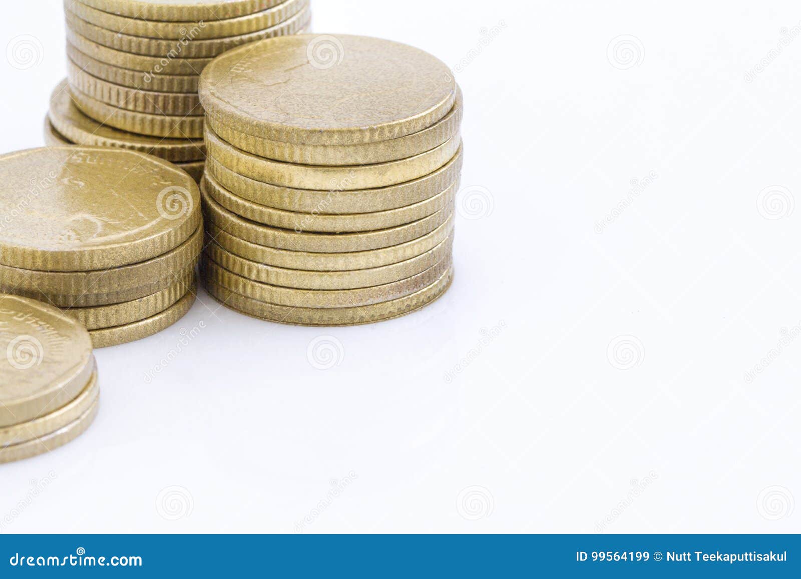 Gold coin stack stock image. Image of coin, moneyed, change - 99564199