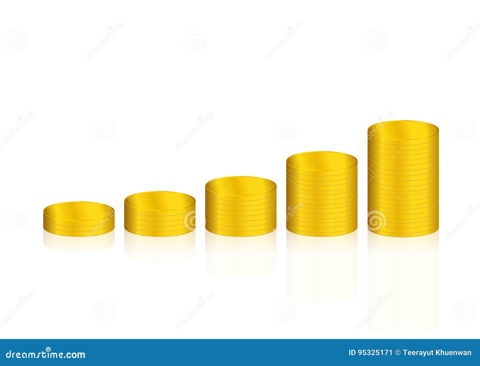Gold coin stack graph stock vector. Illustration of gold - 95325171