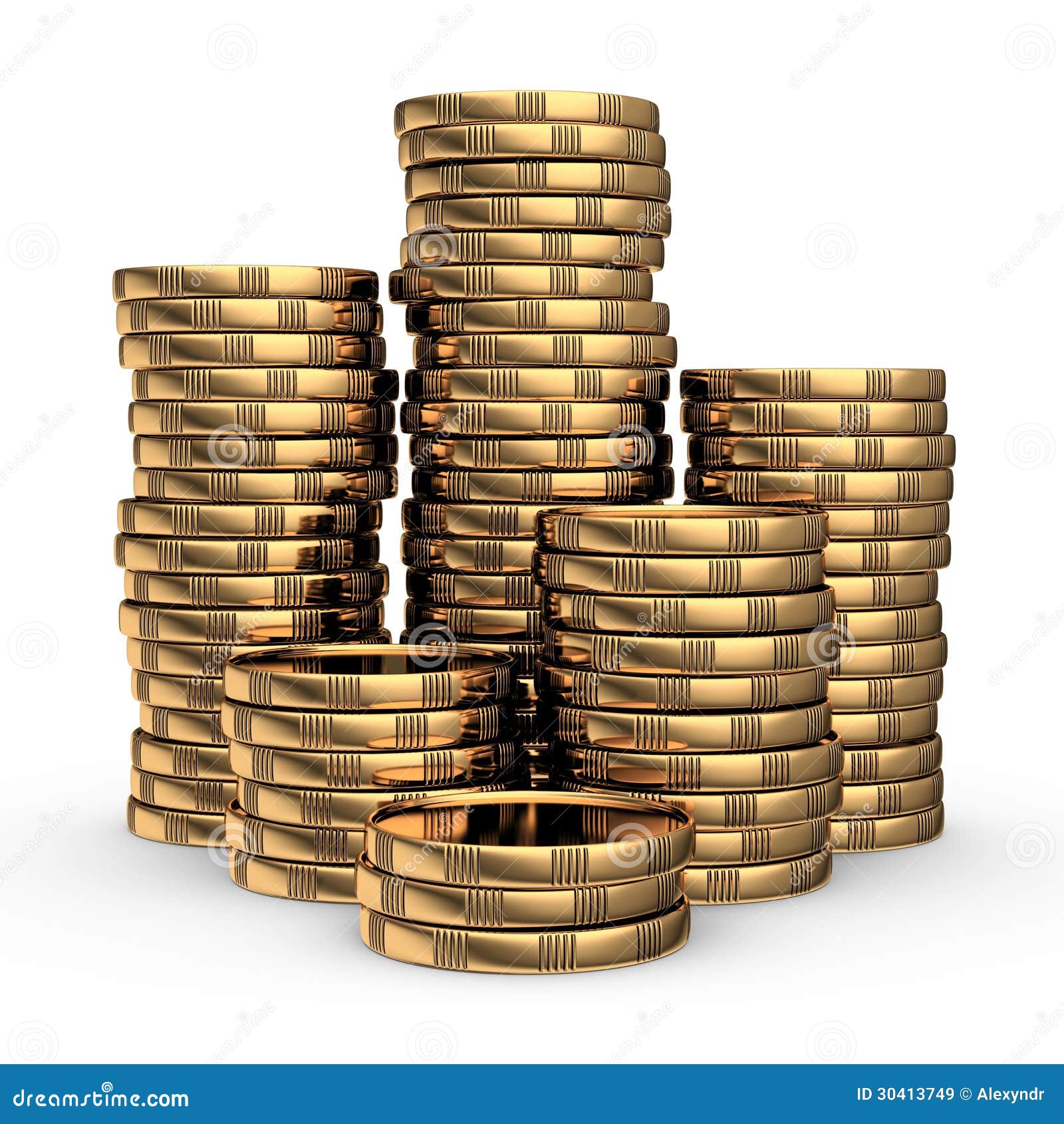 Gold coin stack stock illustration. Illustration of finance - 30413749