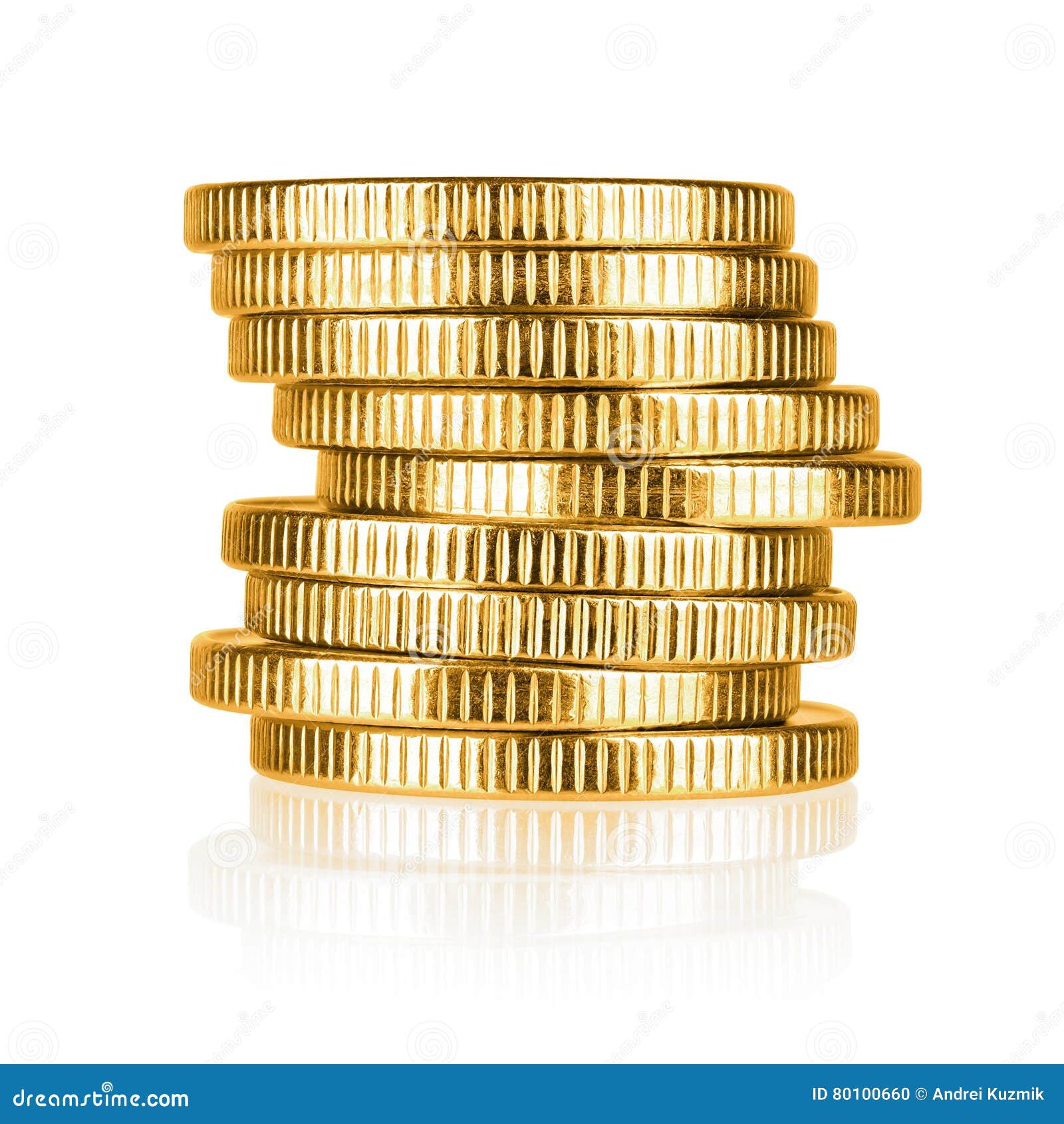 Gold coin stack stock photo. Image of change, column - 80100660