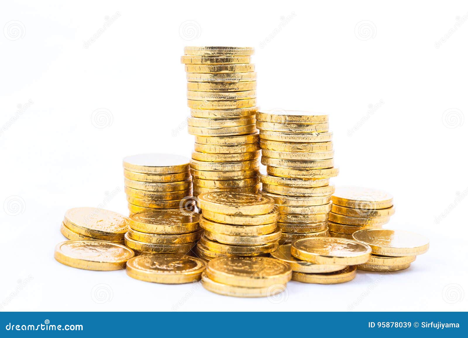 Gold coin stack stock image. Image of rich, white, currency - 95878039