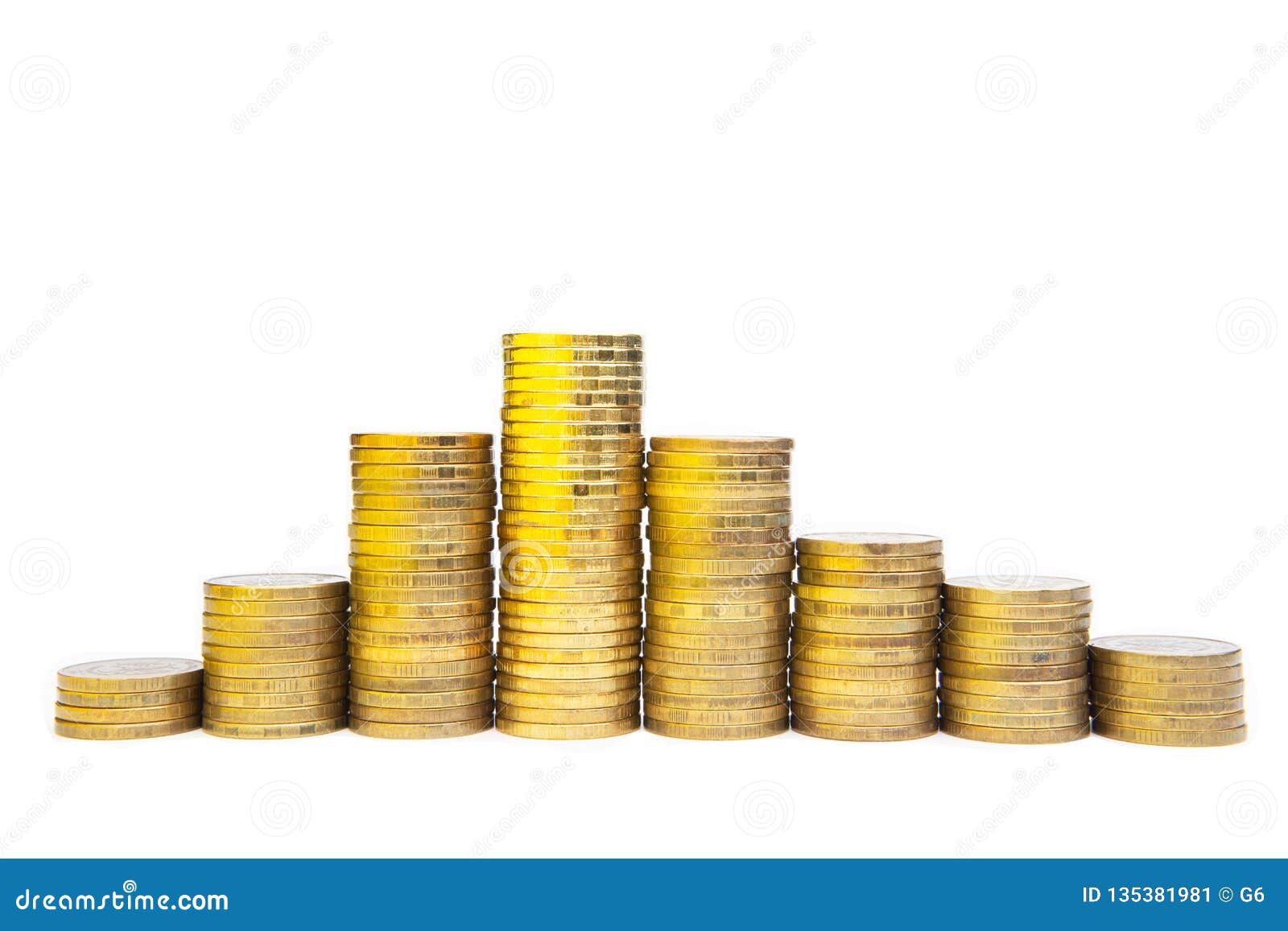 Gold Coin Stack Isolated on White Stock Image - Image of australia ...