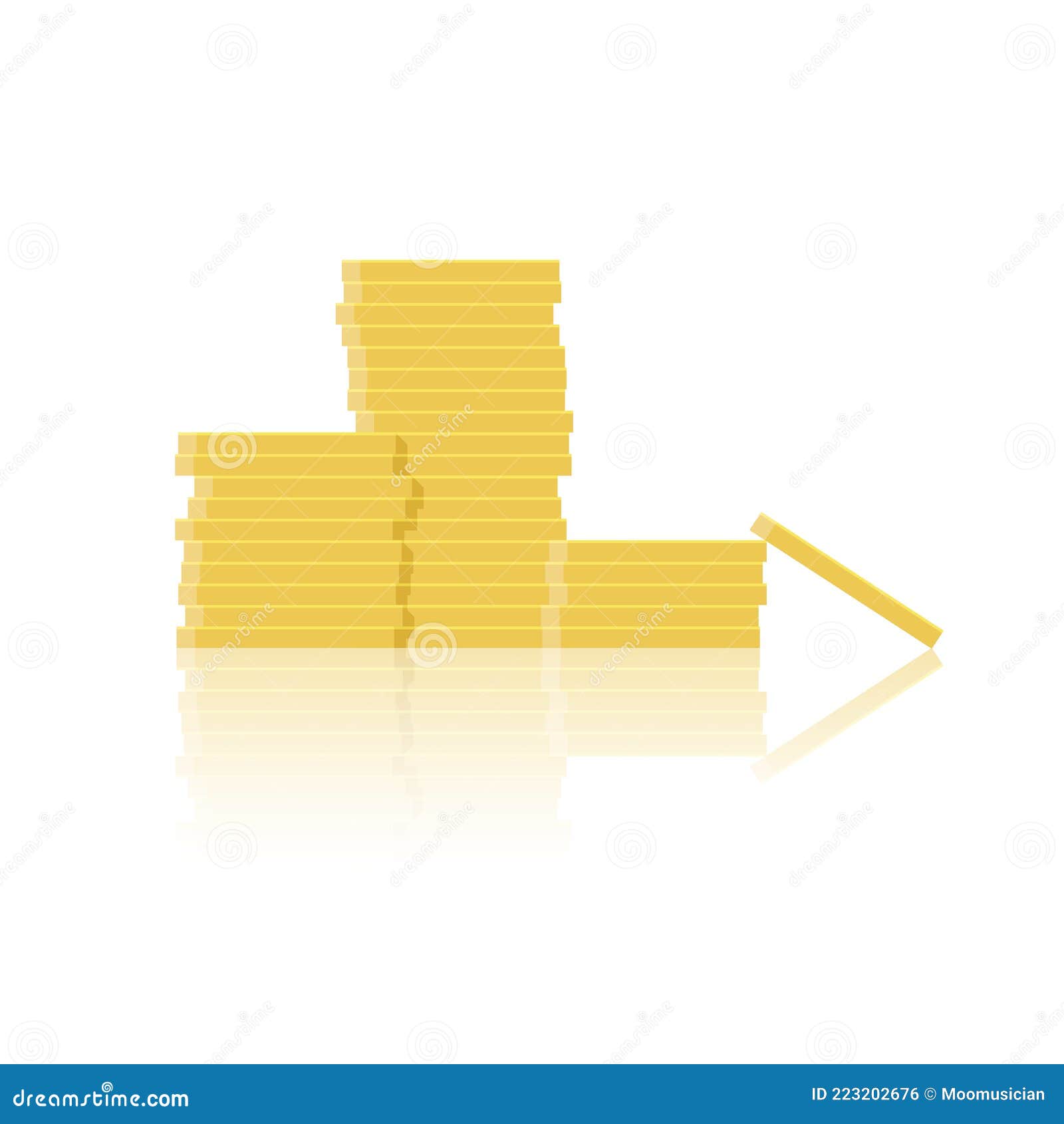 Gold Coin Stacks Vector stock vector. Illustration of change - 223202676