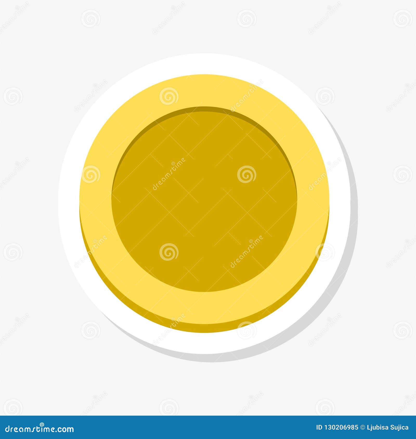 Gold Coin sticker stock vector. Illustration of falling - 130206985