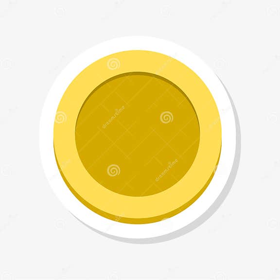 Gold Coin sticker stock vector. Illustration of falling - 130206985