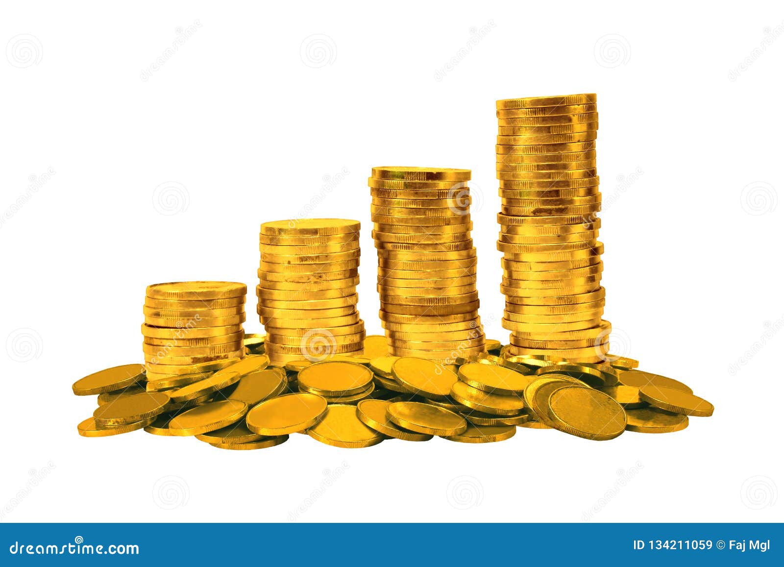 Gold Coin Frame Border In A Stacked Pattern Royalty-Free Stock Image ...