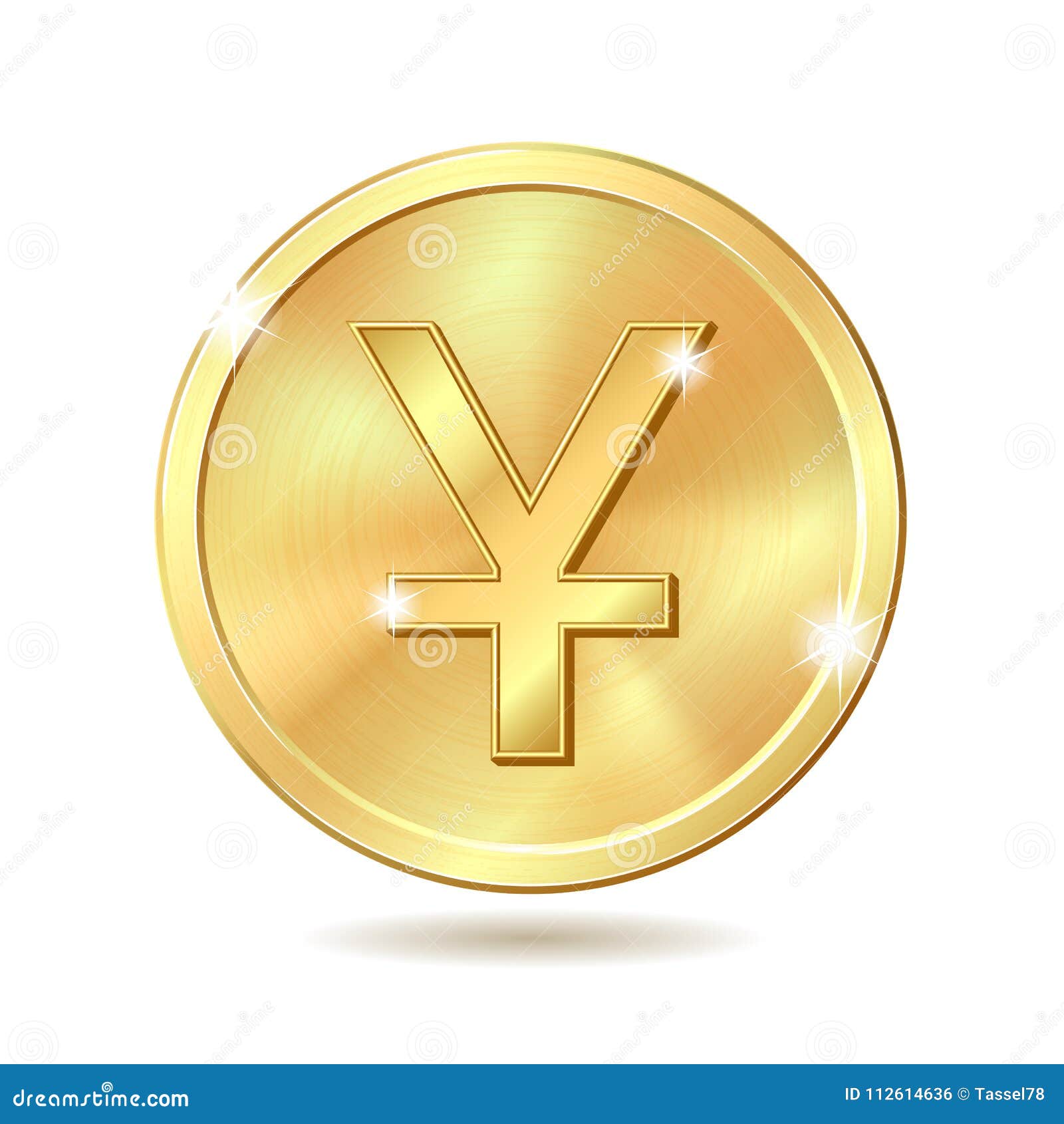 Golden Coin With Yuan Sign Stock Vector Illustration Of Chart 112614636