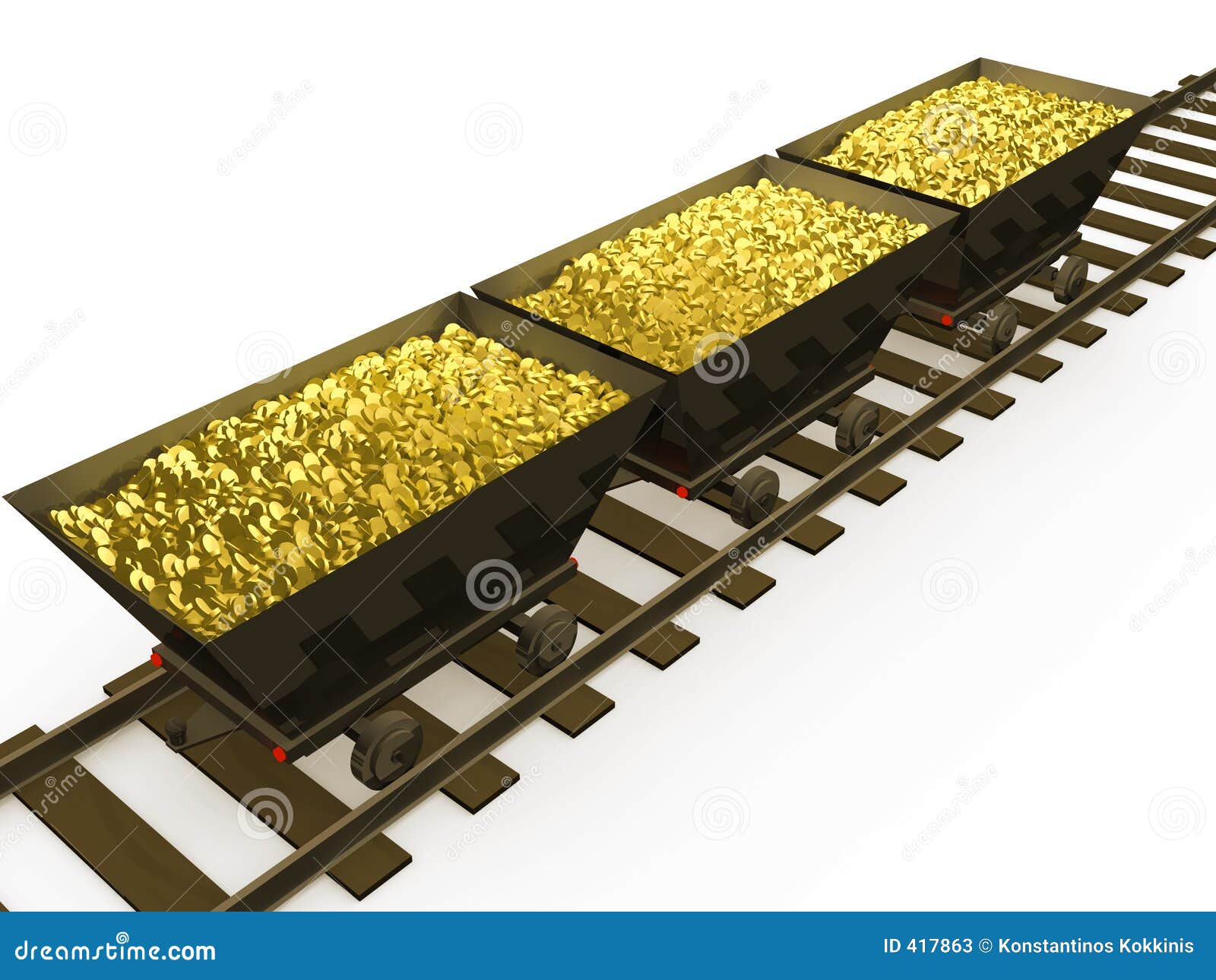 Gold Coins #1 stock illustration. Illustration of rail - 417863