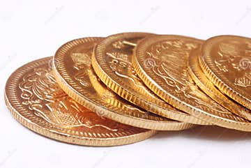 Gold coins stock photo. Image of isolated, money, commercial - 3349178