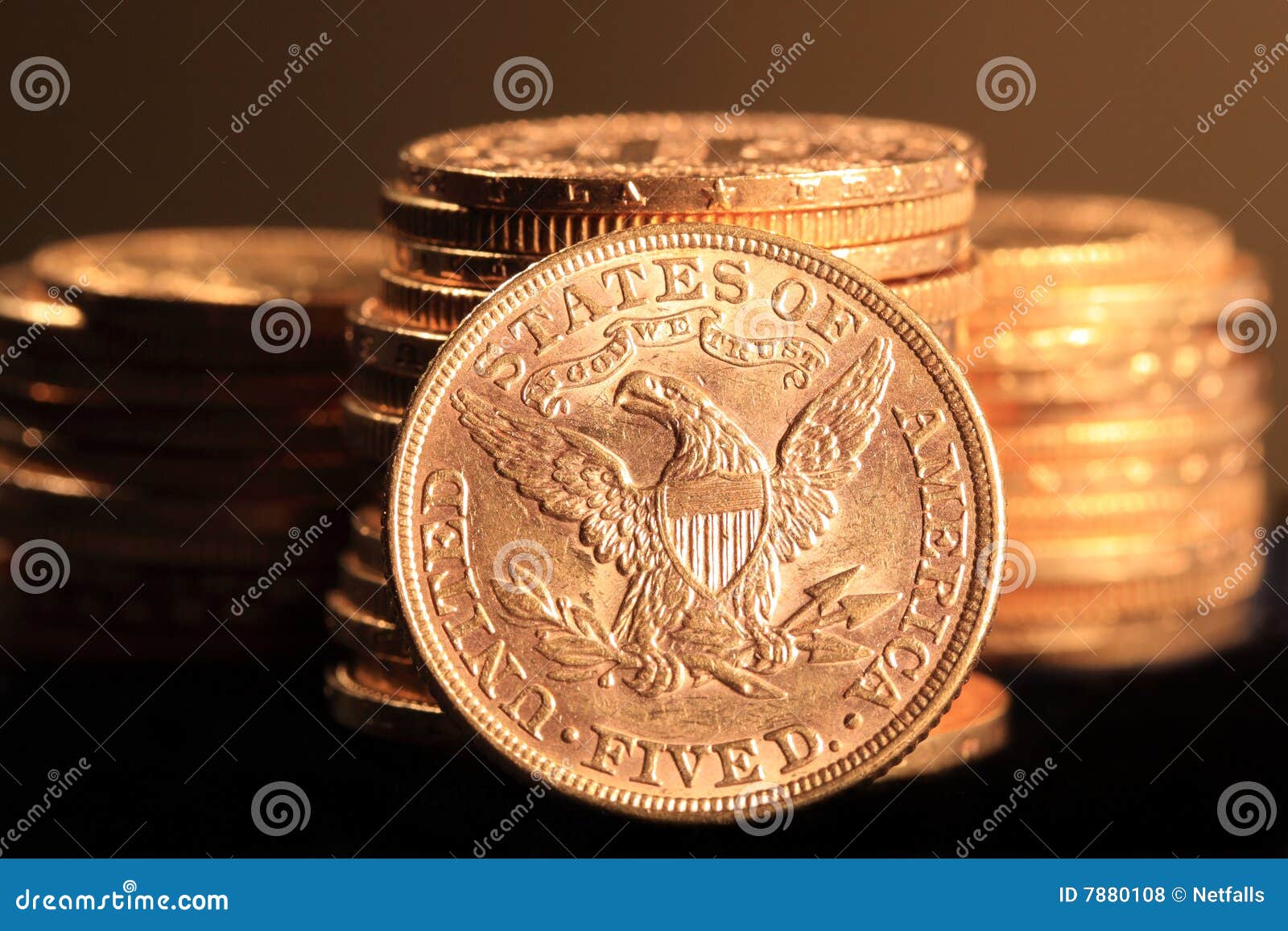 Gold Coins stock photo. Image of deposit, macro, business - 7880108