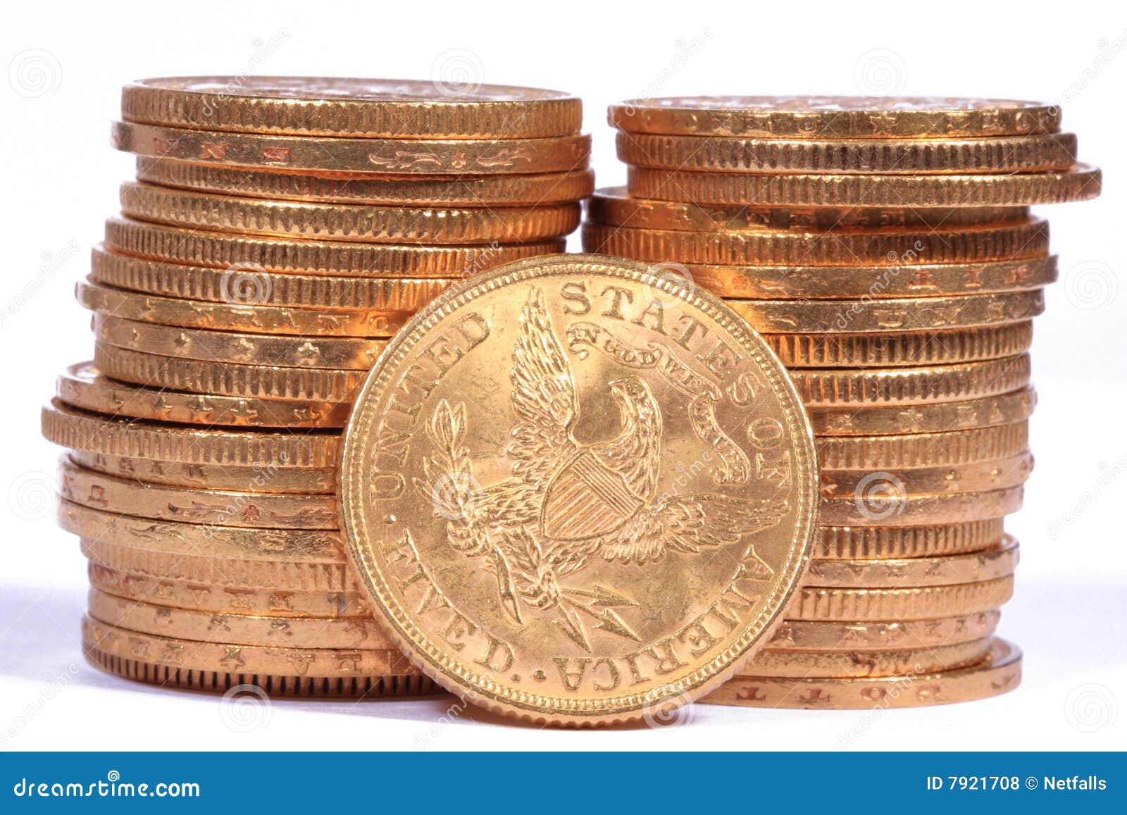 Gold Coins stock photo. Image of commercial, growth, close - 7921708