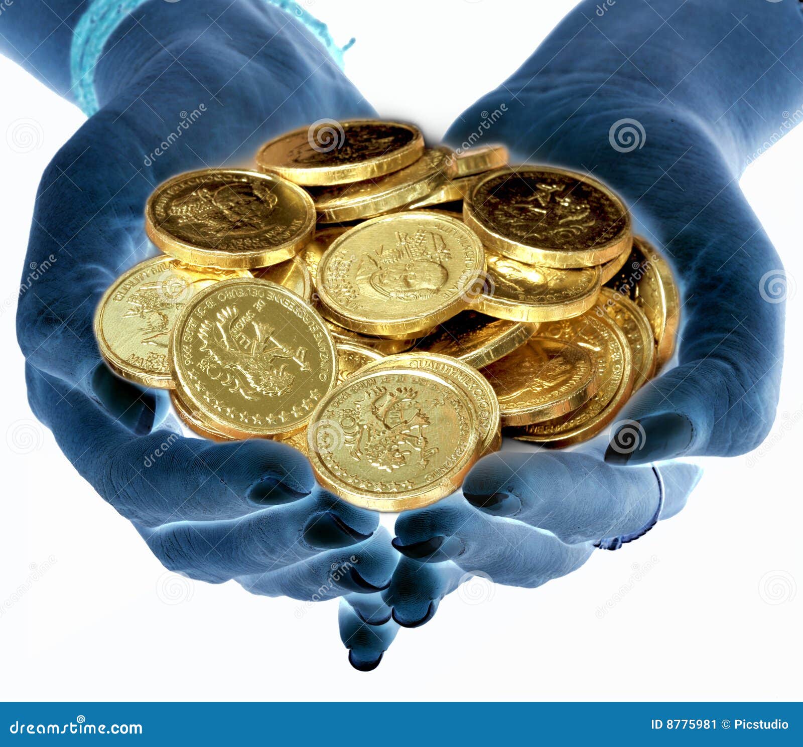 Gold coins stock image. Image of hand, metal, investment - 8775981