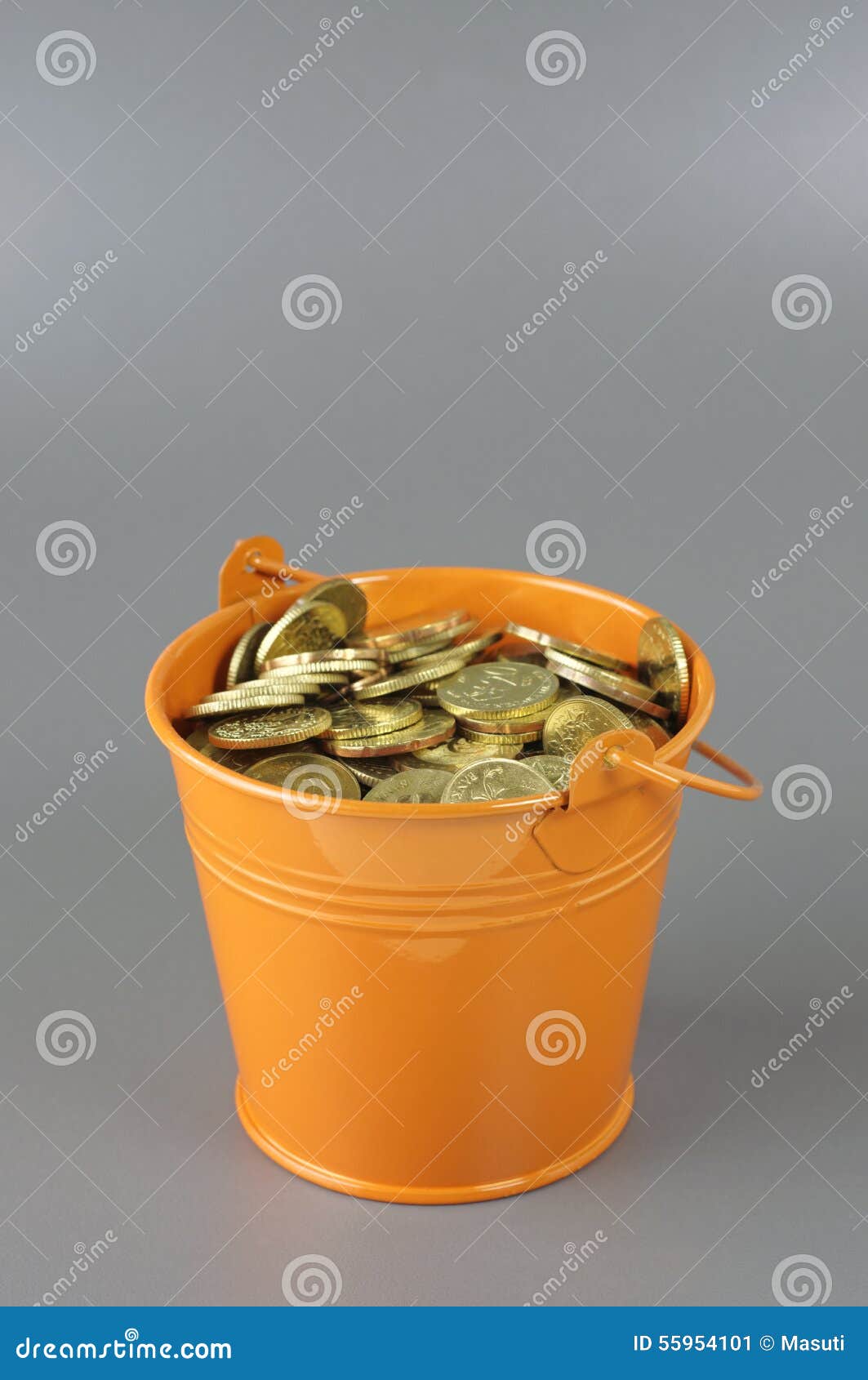 Gold Coins in the Bucket - Financial Concept Stock Image - Image of ...