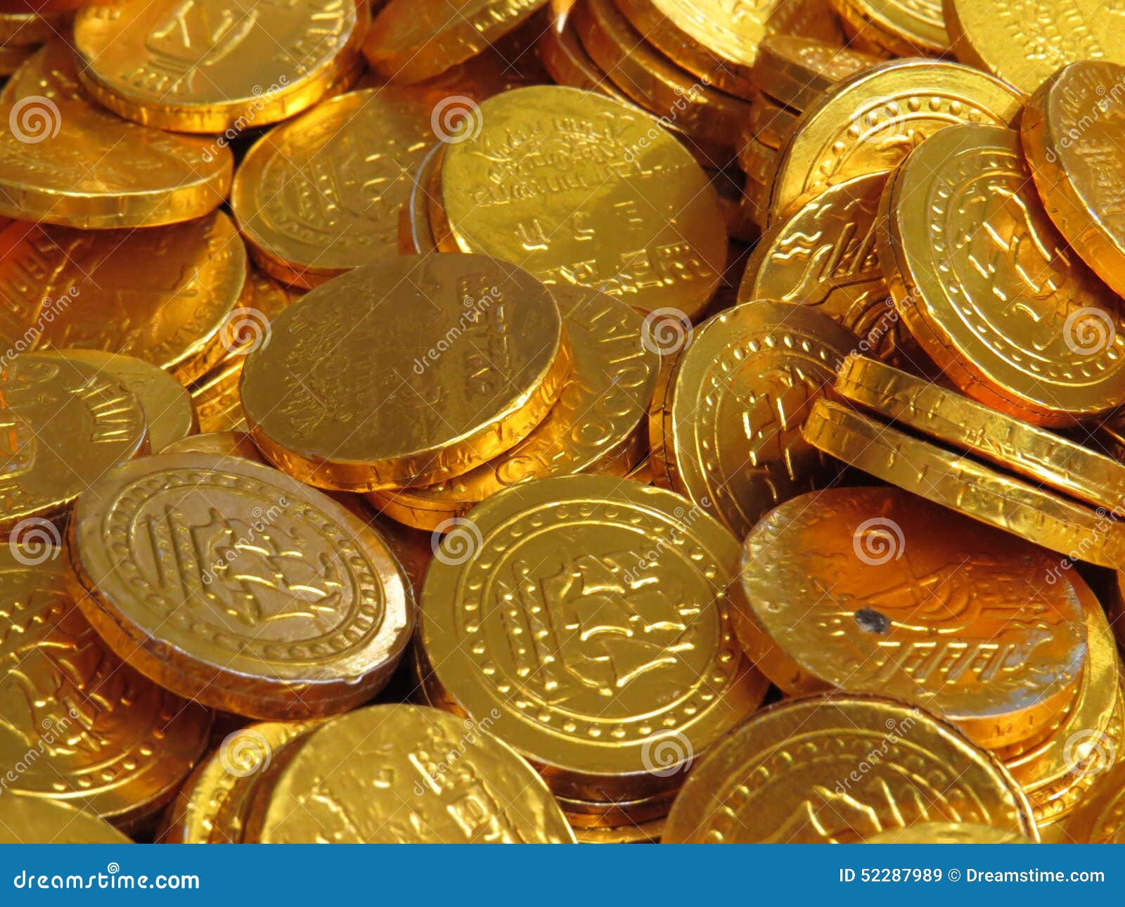 Gold coins stock image. Image of money, candy, gold, shiny - 52287989