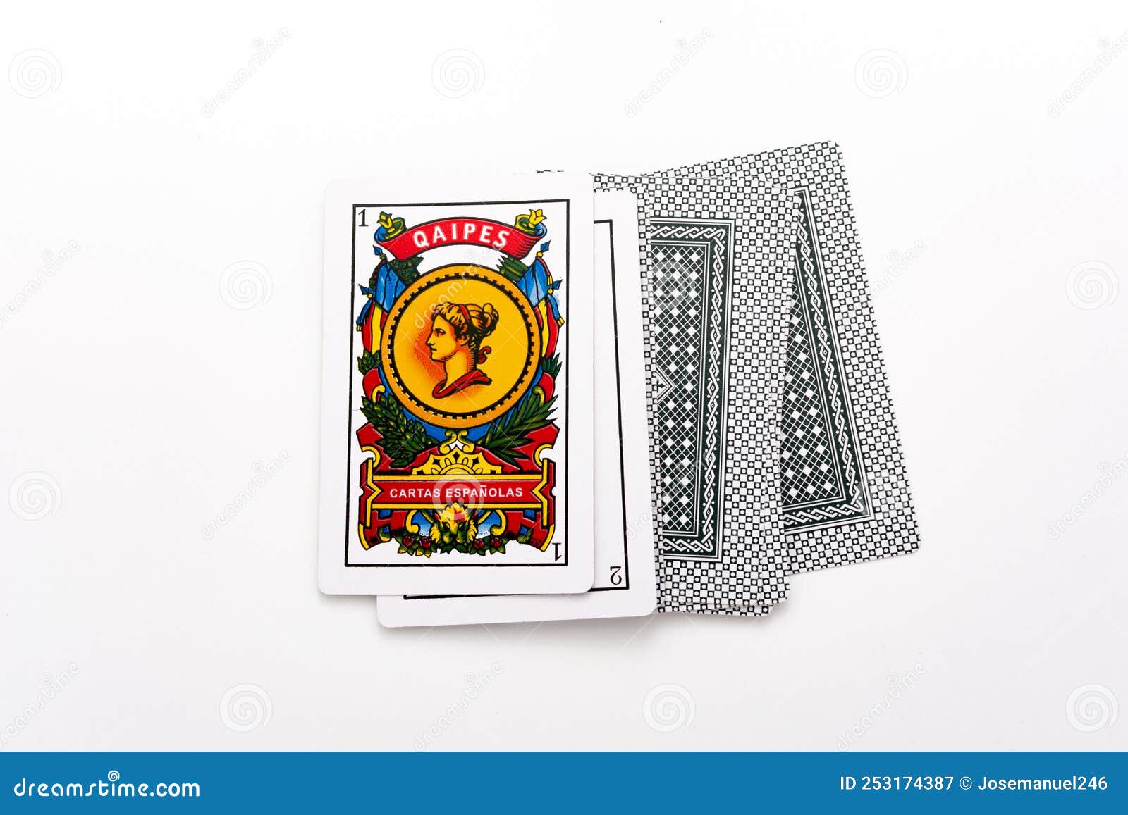 The Gold Coins Card in the Foreground Stock Image - Image of closeup ...