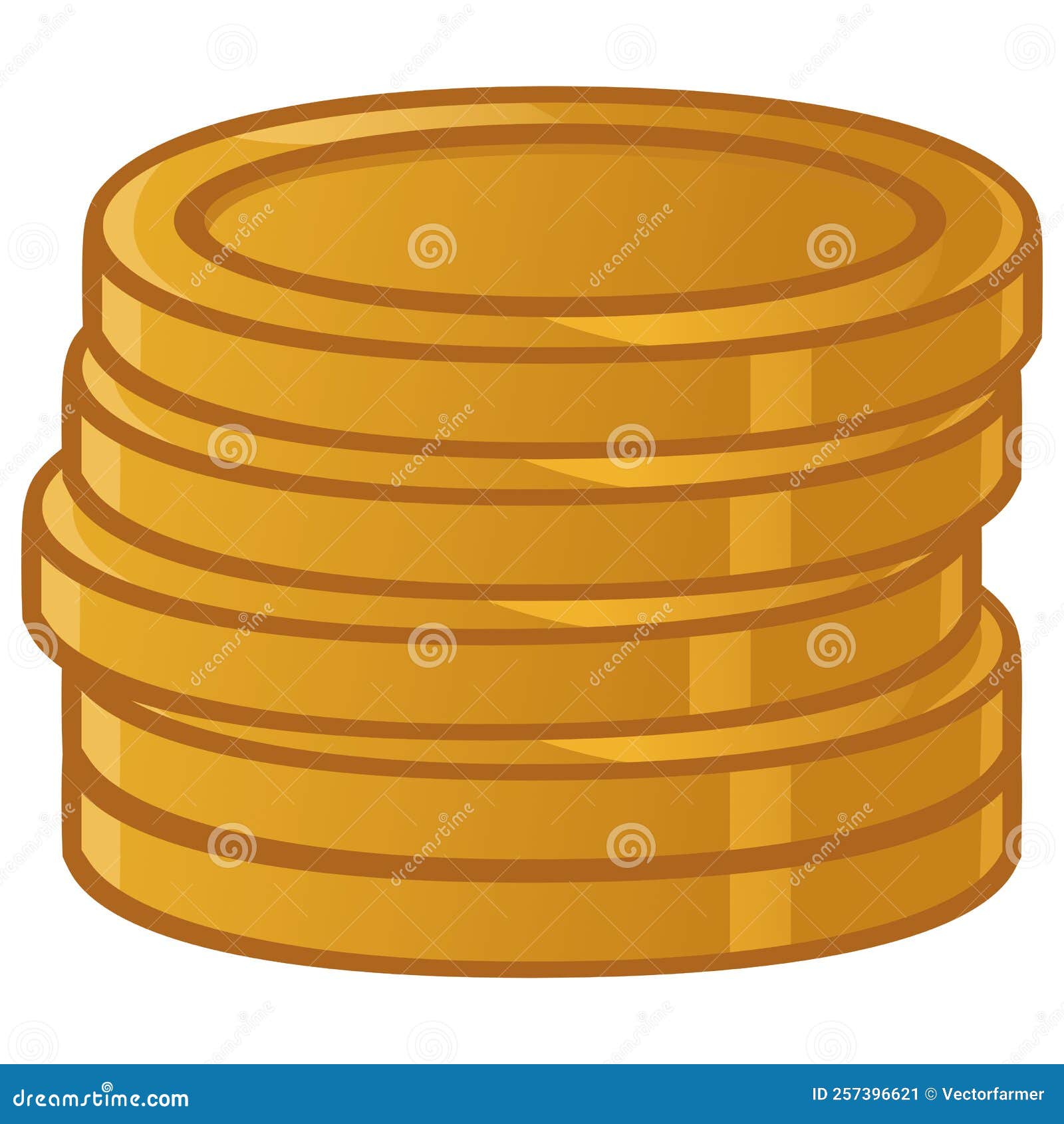 Gold Coins Cash Money Piles Vector Illustration Stack Stock Vector ...