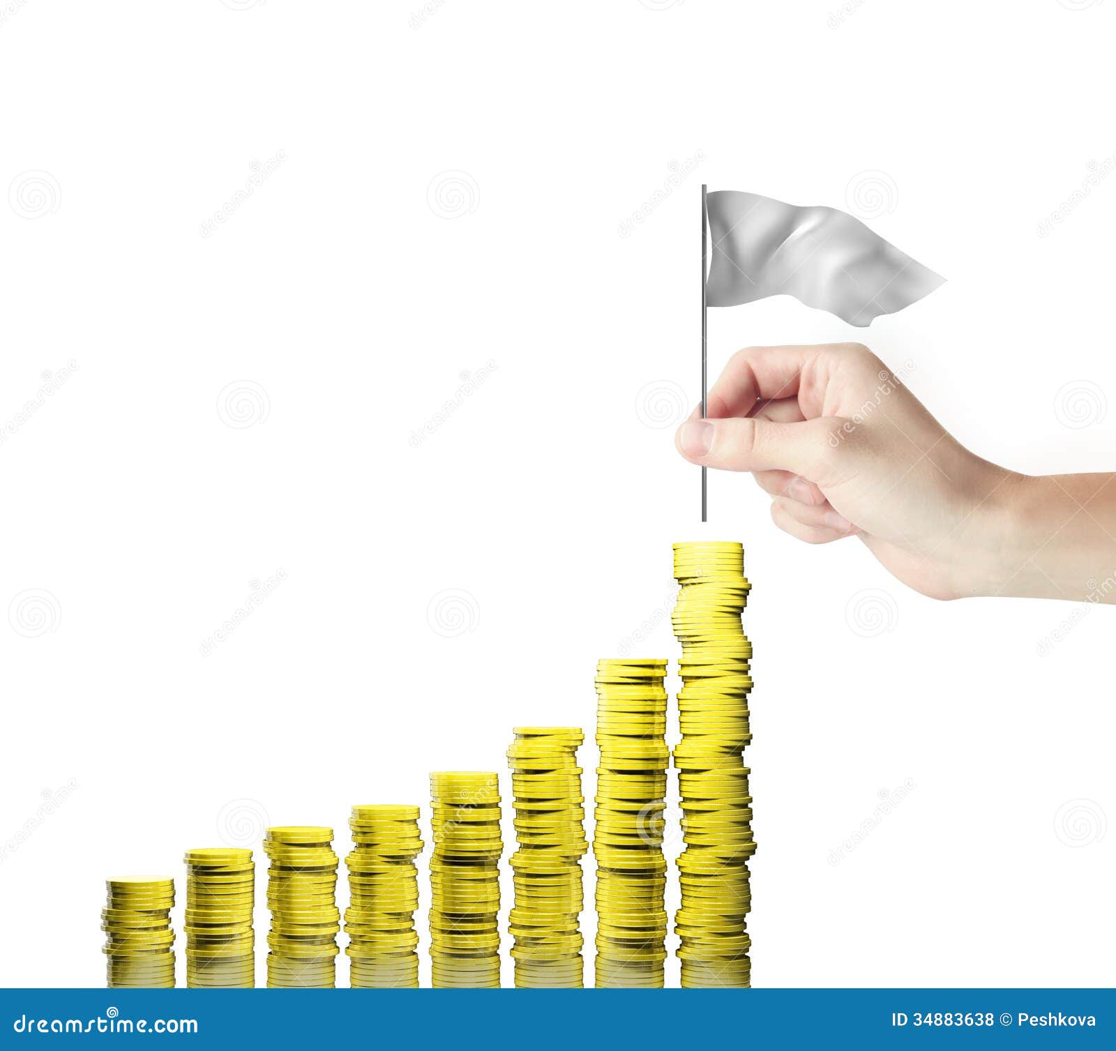 Gold coins chart stock photo. Image of financial, concept - 34883638